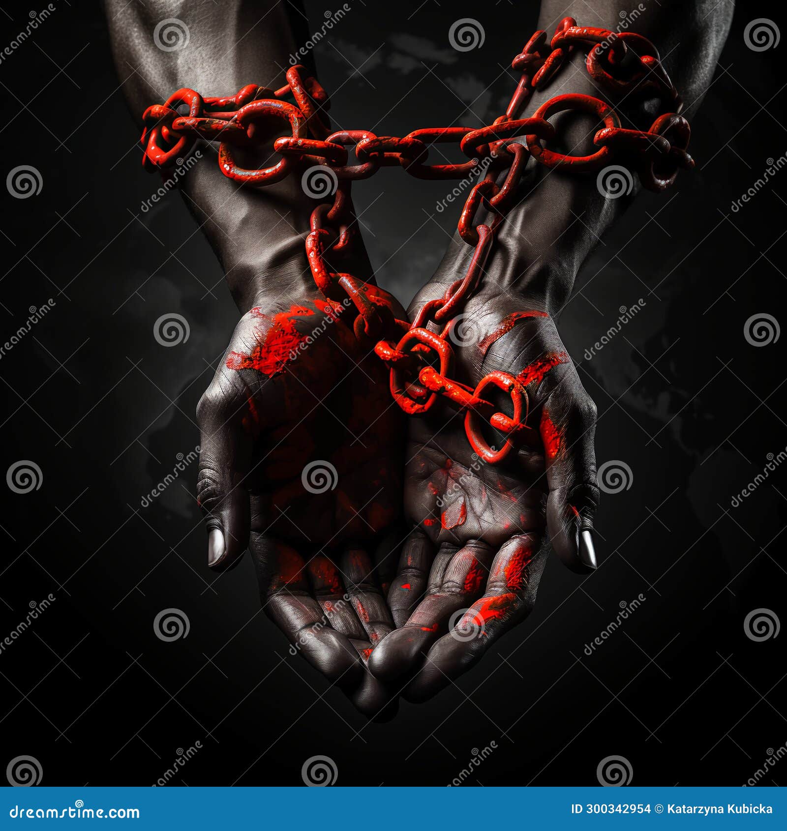 International Day for the Abolition of Slavery Hands with Red Chains ...