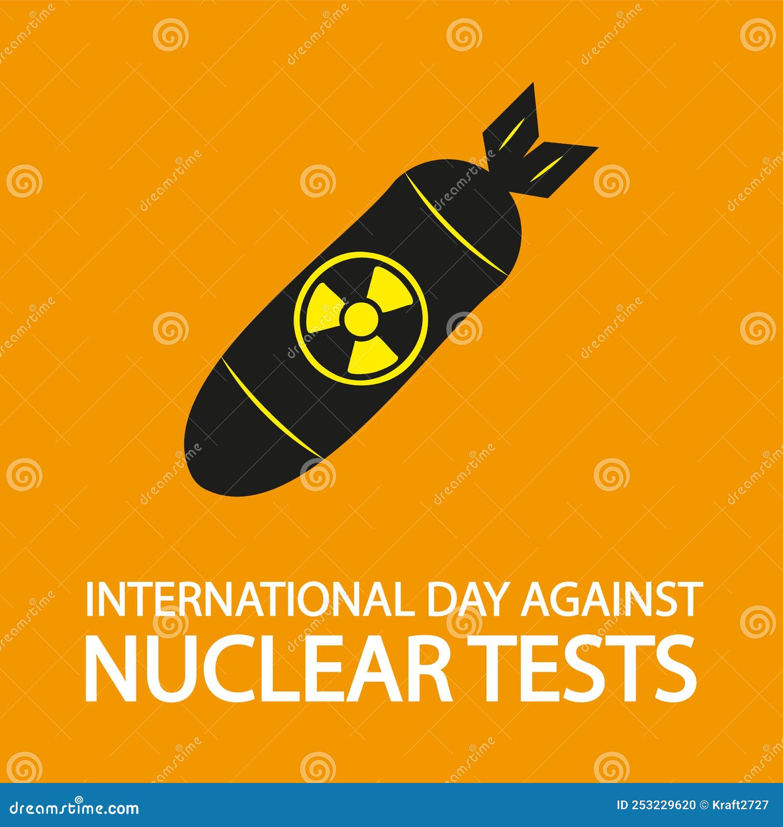 International Day Against Nuclear Tests Bomb Stock Vector ...