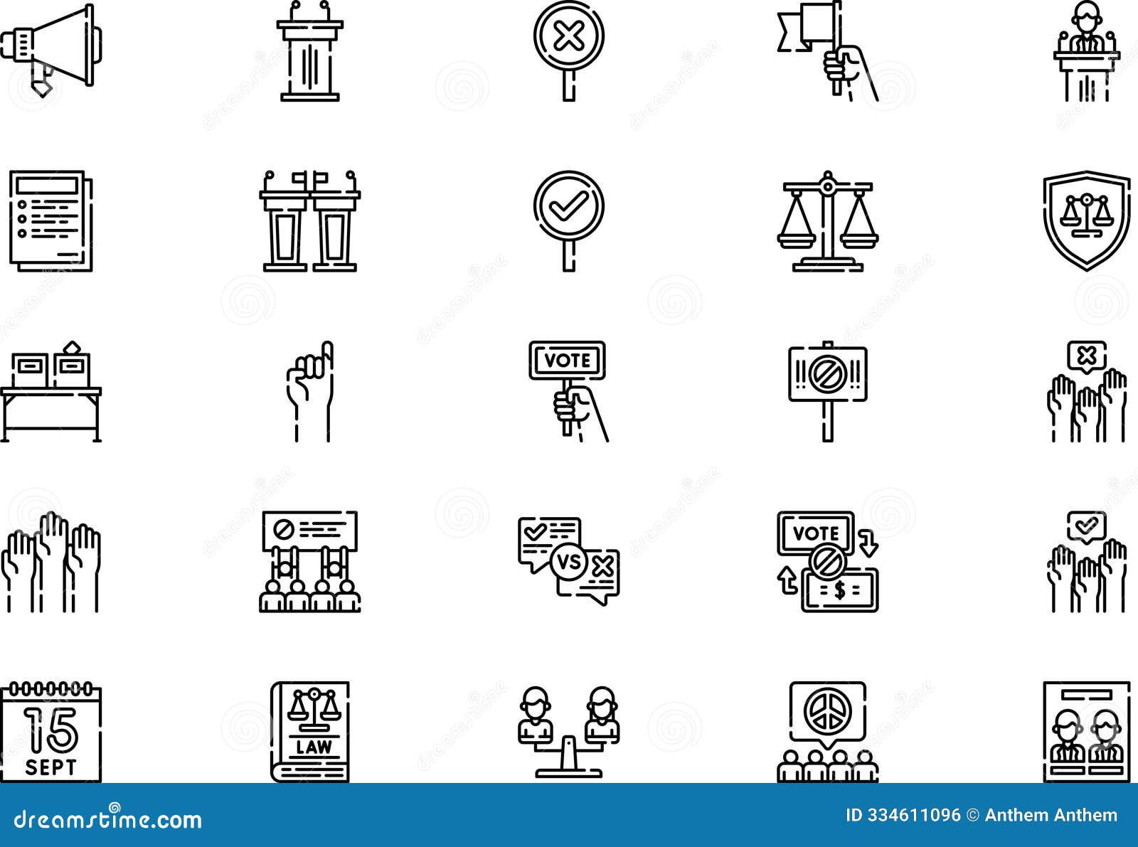 International Day of Democracy Icons Collection is a Vector ...