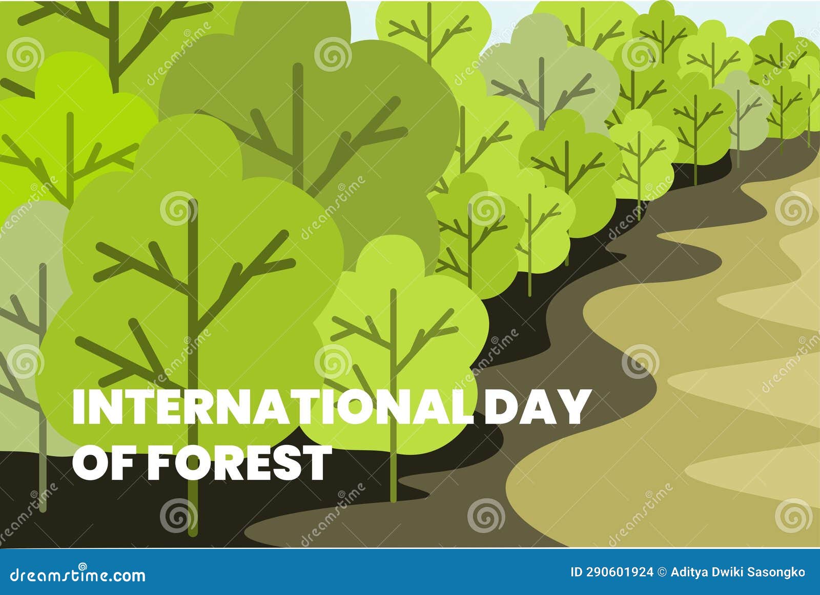 International Day of Forest Poster Stock Vector - Illustration of green ...