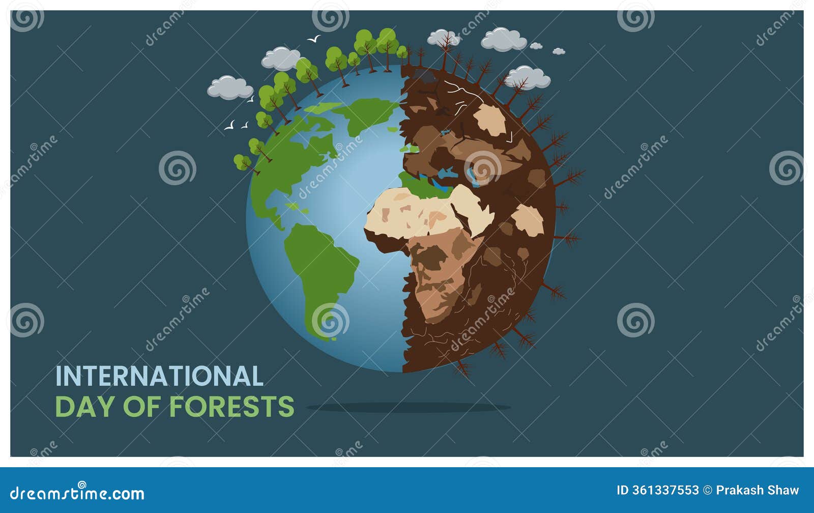 International Day of Forests Stop Destruction Stock Illustration ...