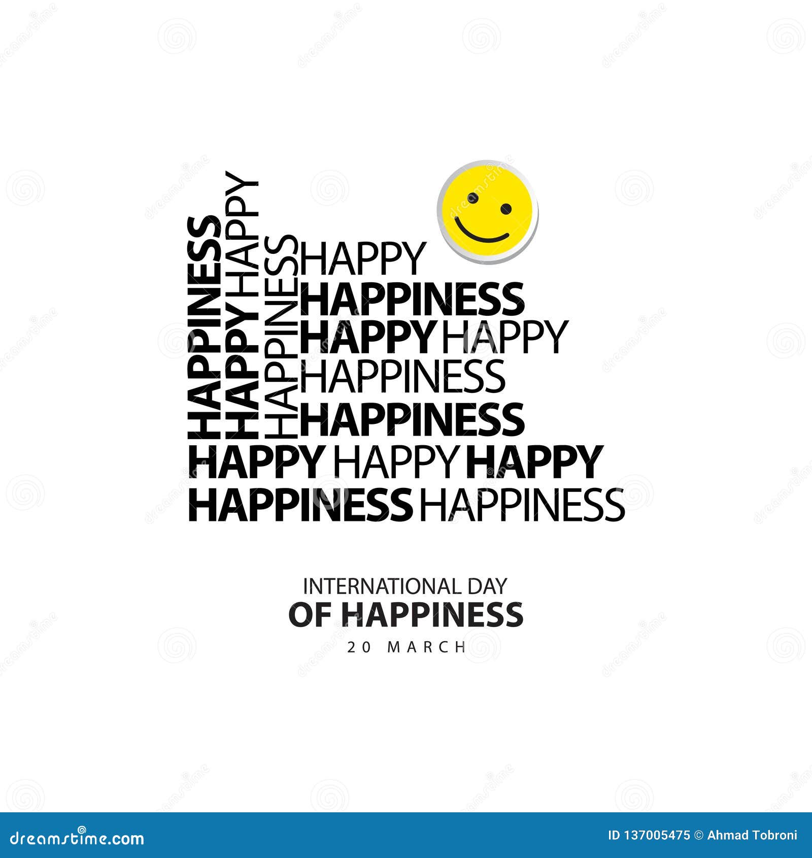 International Day of Happiness Vector Design Illustration Stock Image ...