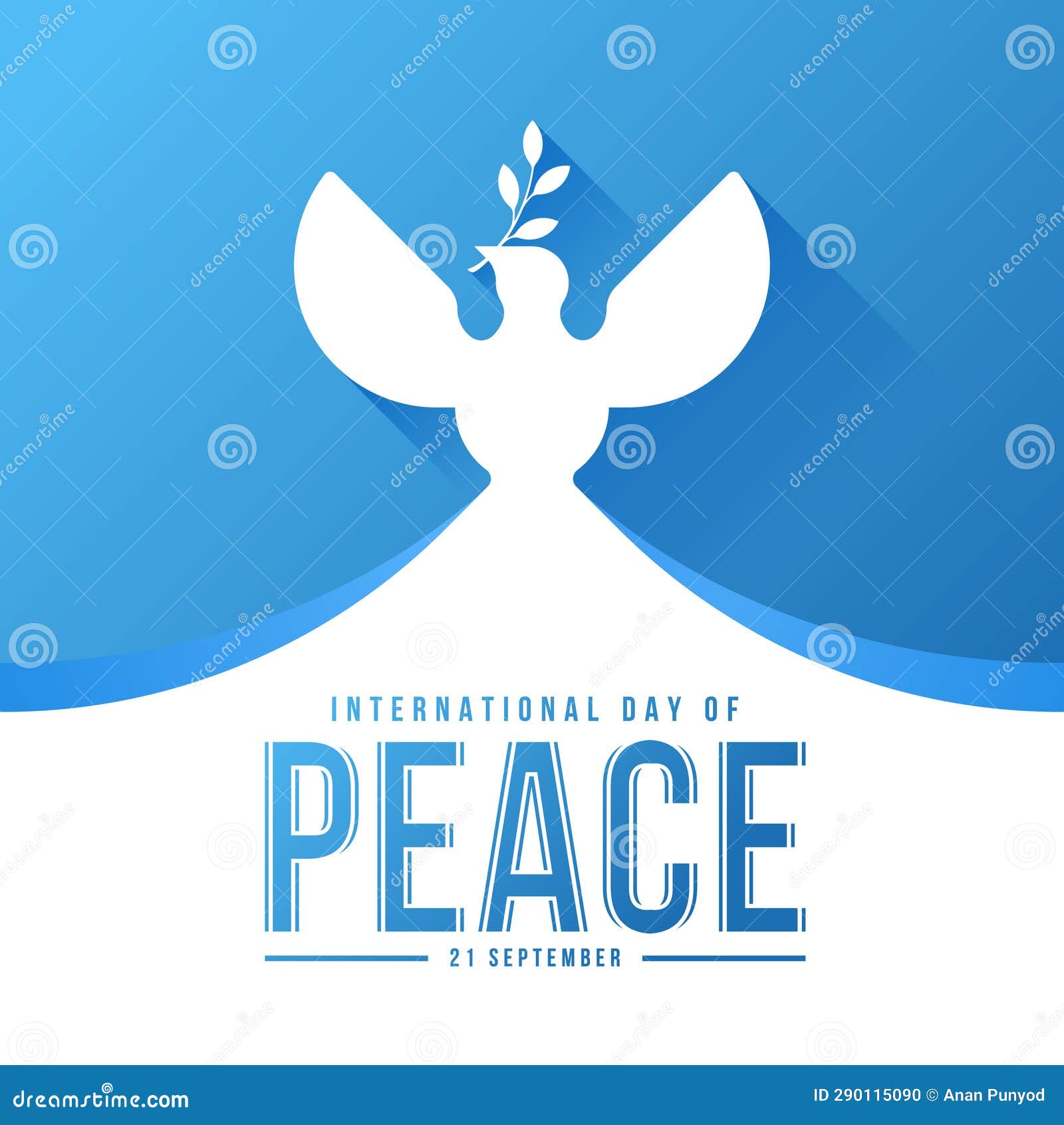 International Day of Peace - Front White Peace Bird Flying Up To Blue ...