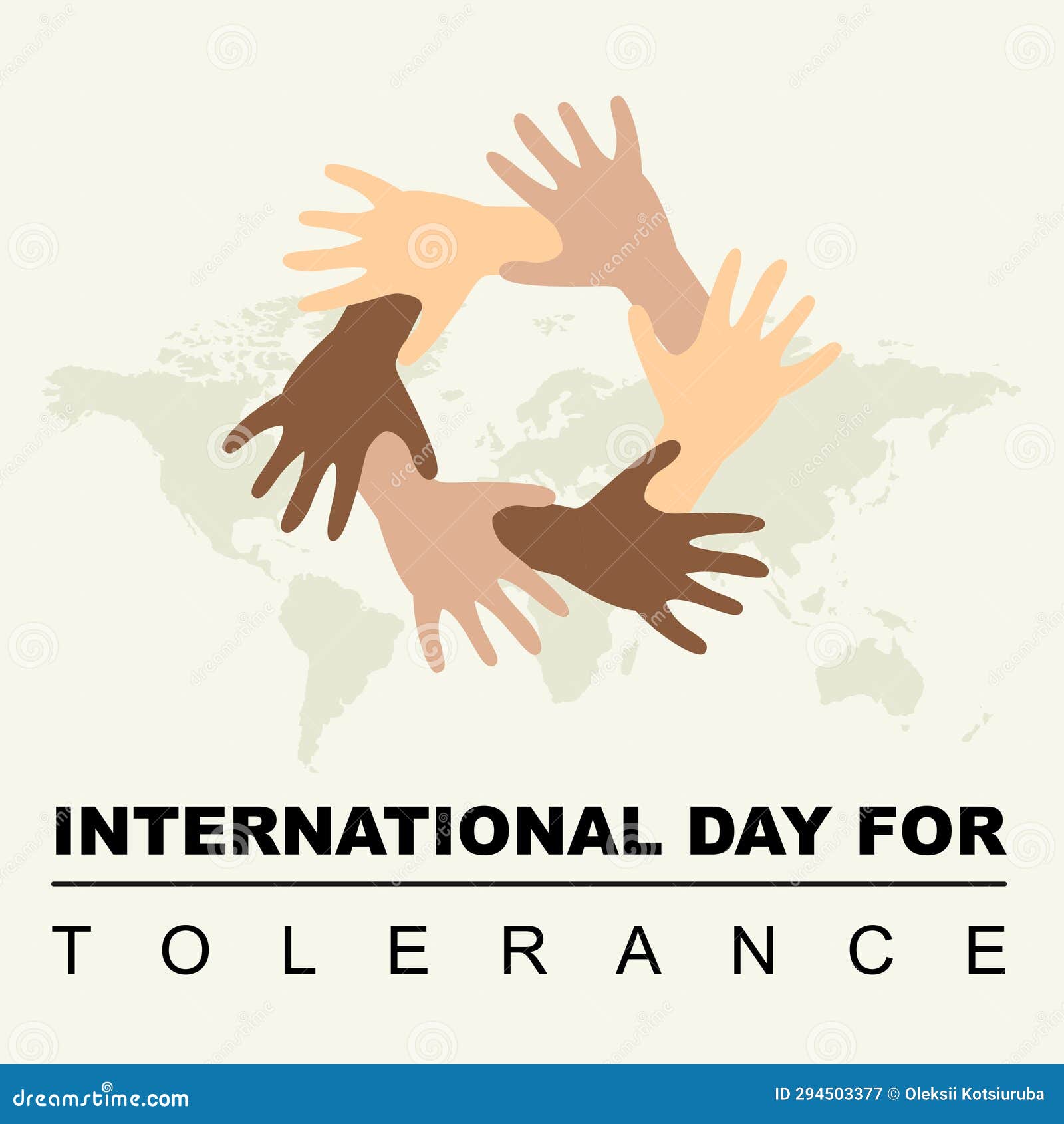 International Day for Tolerance with the Six Holding Hands Vector ...