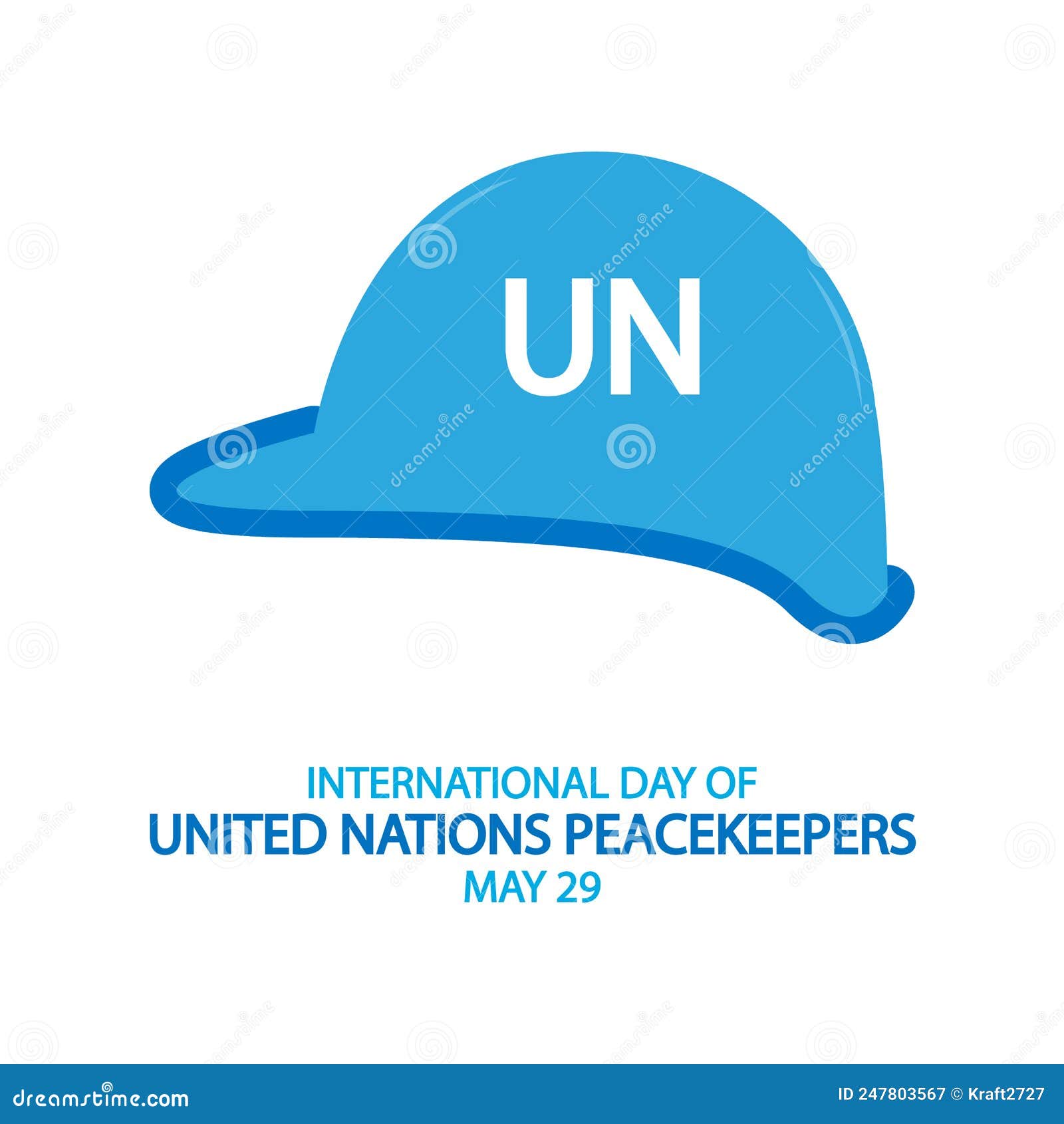 International Day of UN Peacekeepers Helmet Stock Vector - Illustration ...