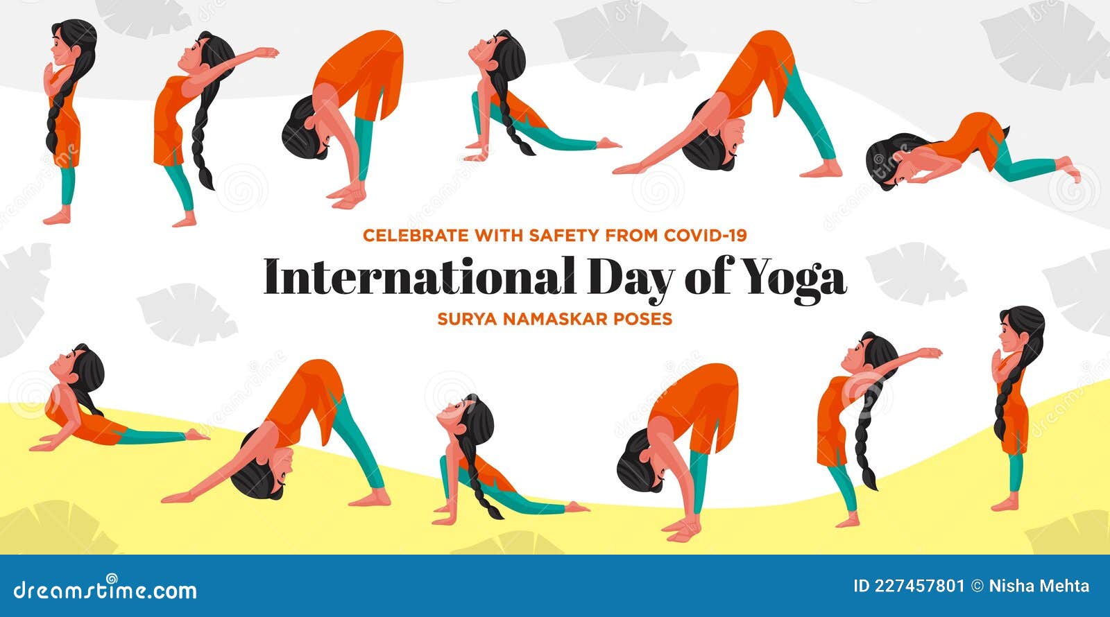 Yoga Surya Namaskar Poses Banner Design Vector Illustration ... Yoga Surya Namaskar Poses Banner Design Vector Illustration ...