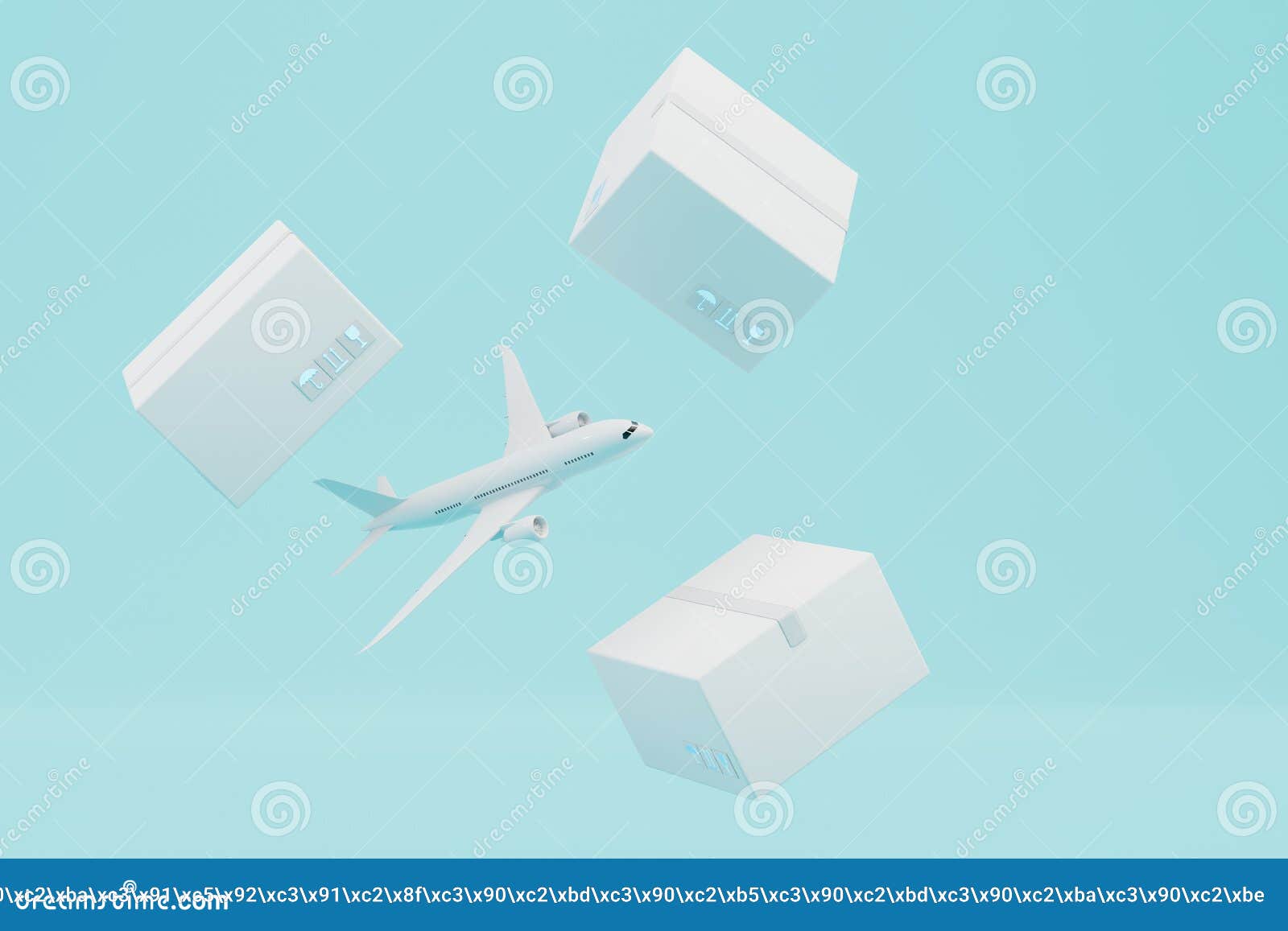 International Delivery of Parcels by Plane. an Airplane and Parcels ...