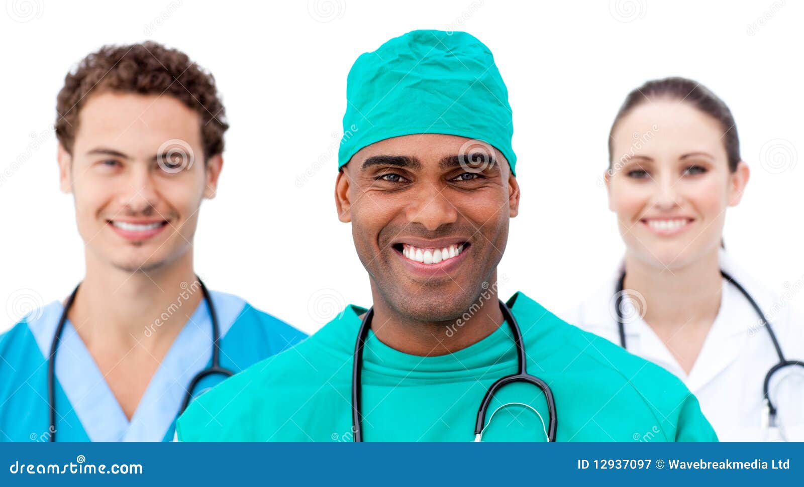 International Doctors Get Happy When Working Together By Using Laptop ...