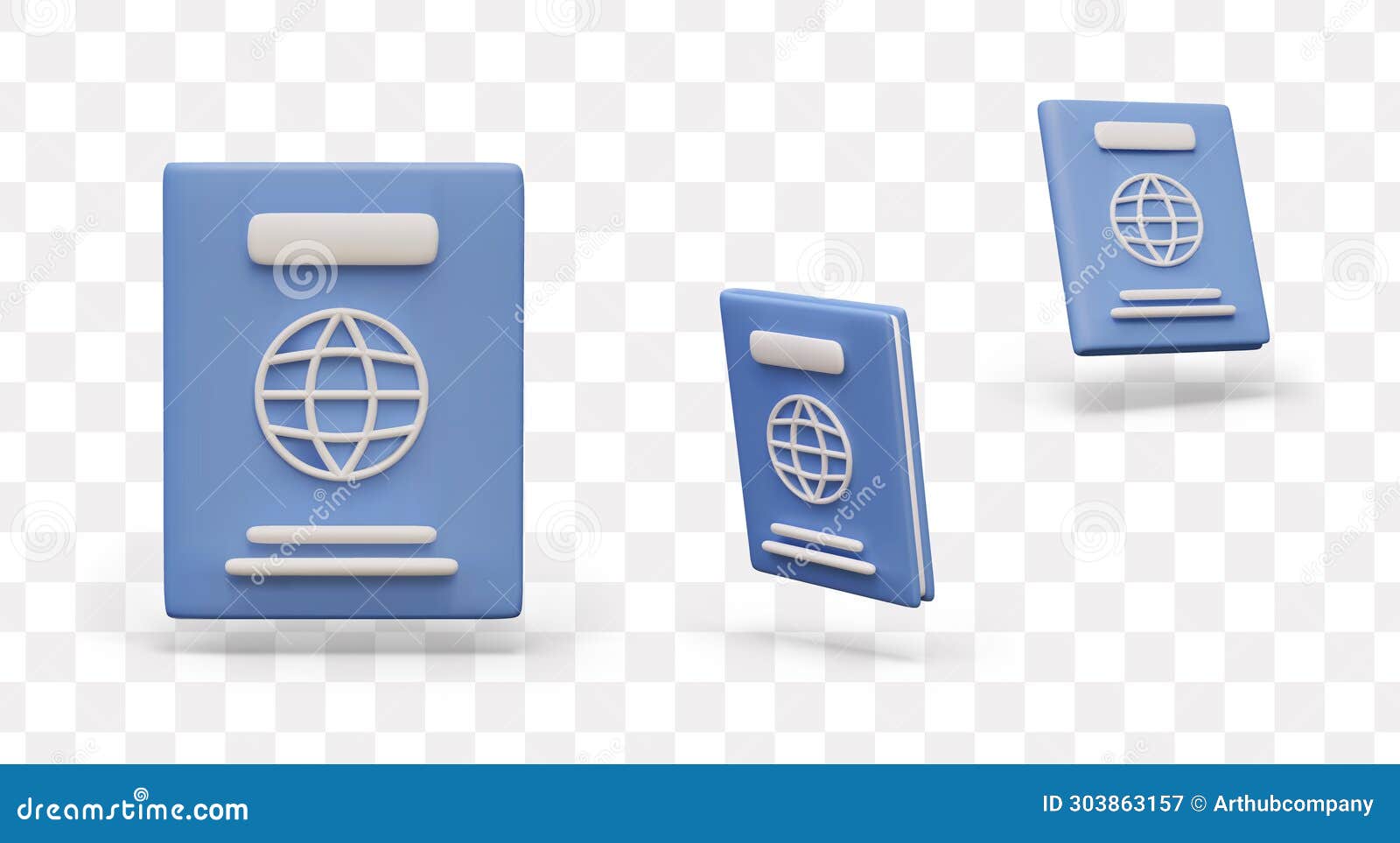 International Document for Personal Identification. Passport in Blue ...