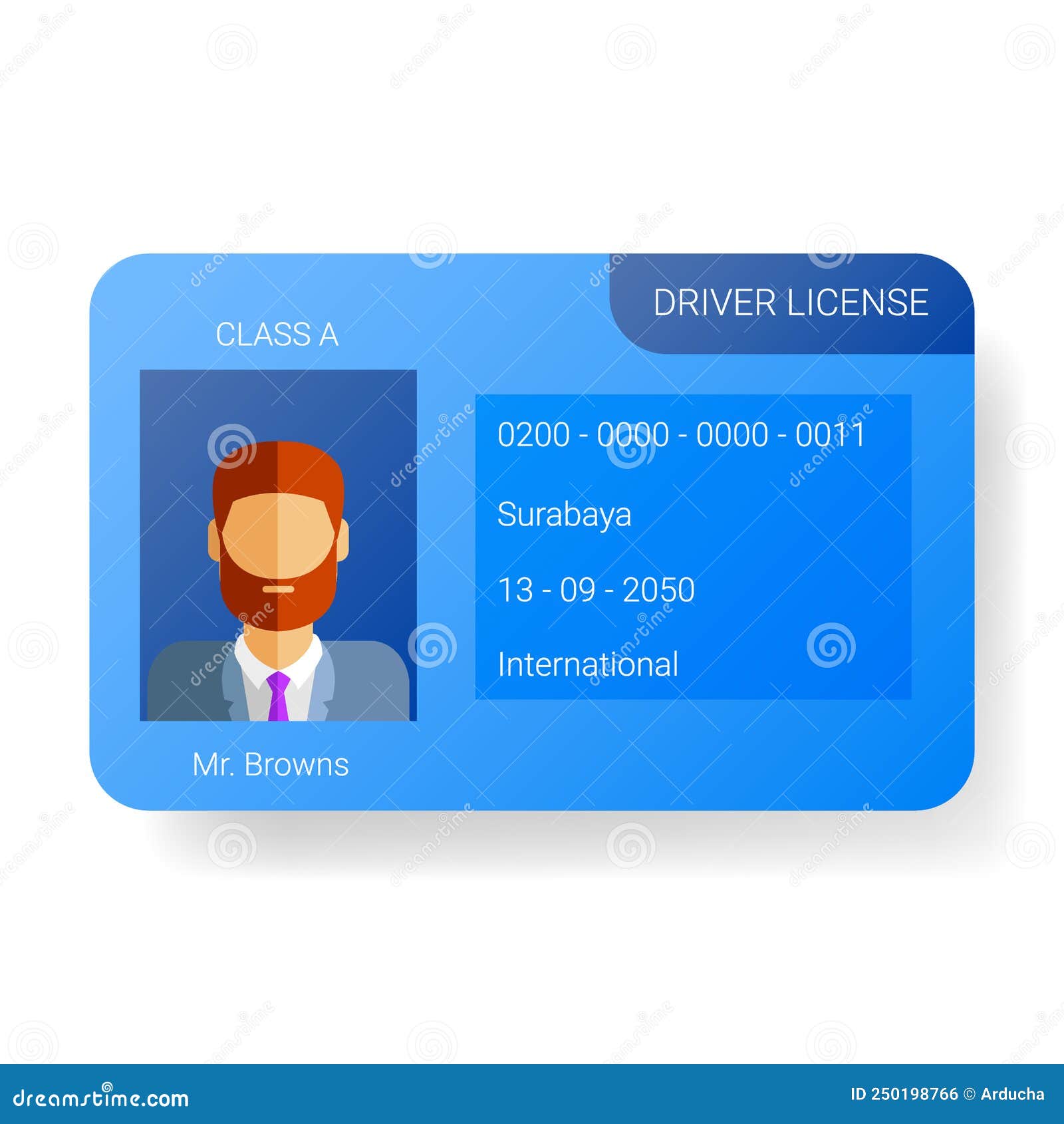 International Driver License Illustration Card Blue Design Stock Vector ...