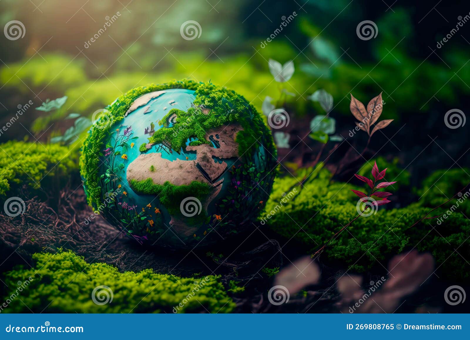 International Earth Day, Small Earth on Soil in the Forest Generative ...