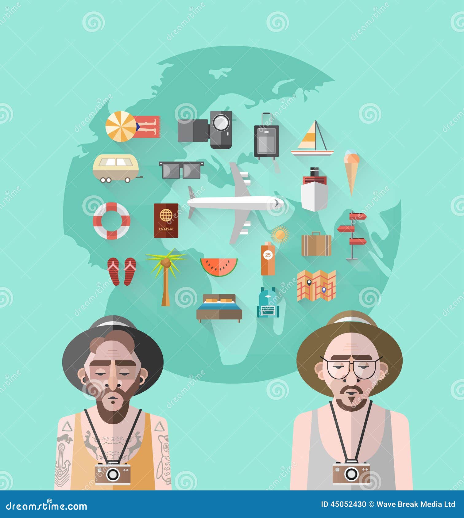 International Explorer Vector with Earth and Illustrations Stock Vector ...