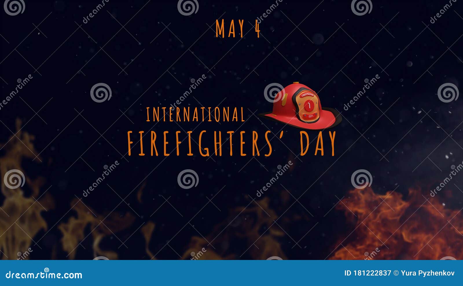 International Fire Fighter Day May 3d Render Stock Illustration ...