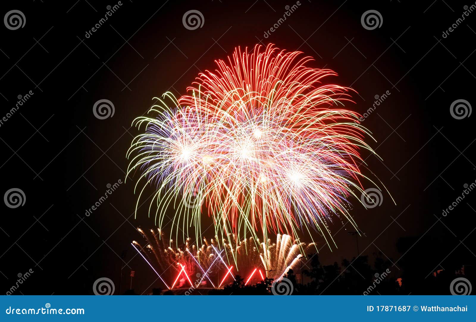 International Fireworks Contest At Chiangmai Stock Image - Image of ...