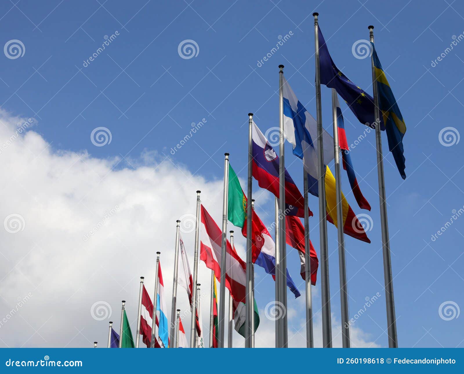 International Flags Flying during the International Meeting Stock Photo ...