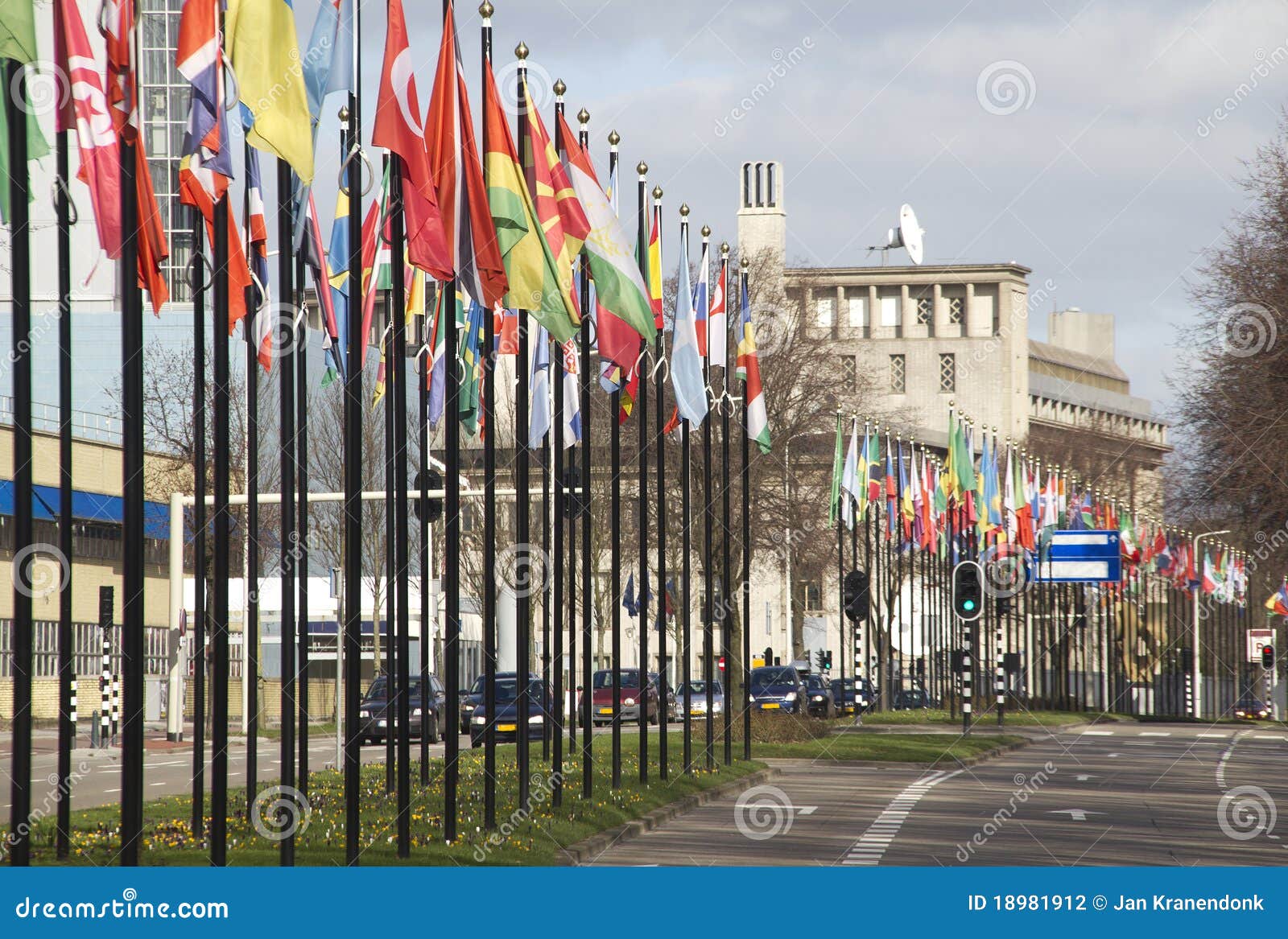 International Flags in the Hague Stock Photo - Image of nations, europe ...