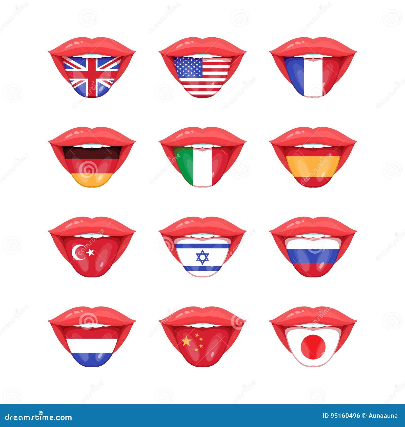 International flags set stock illustration. Illustration of isolated ...