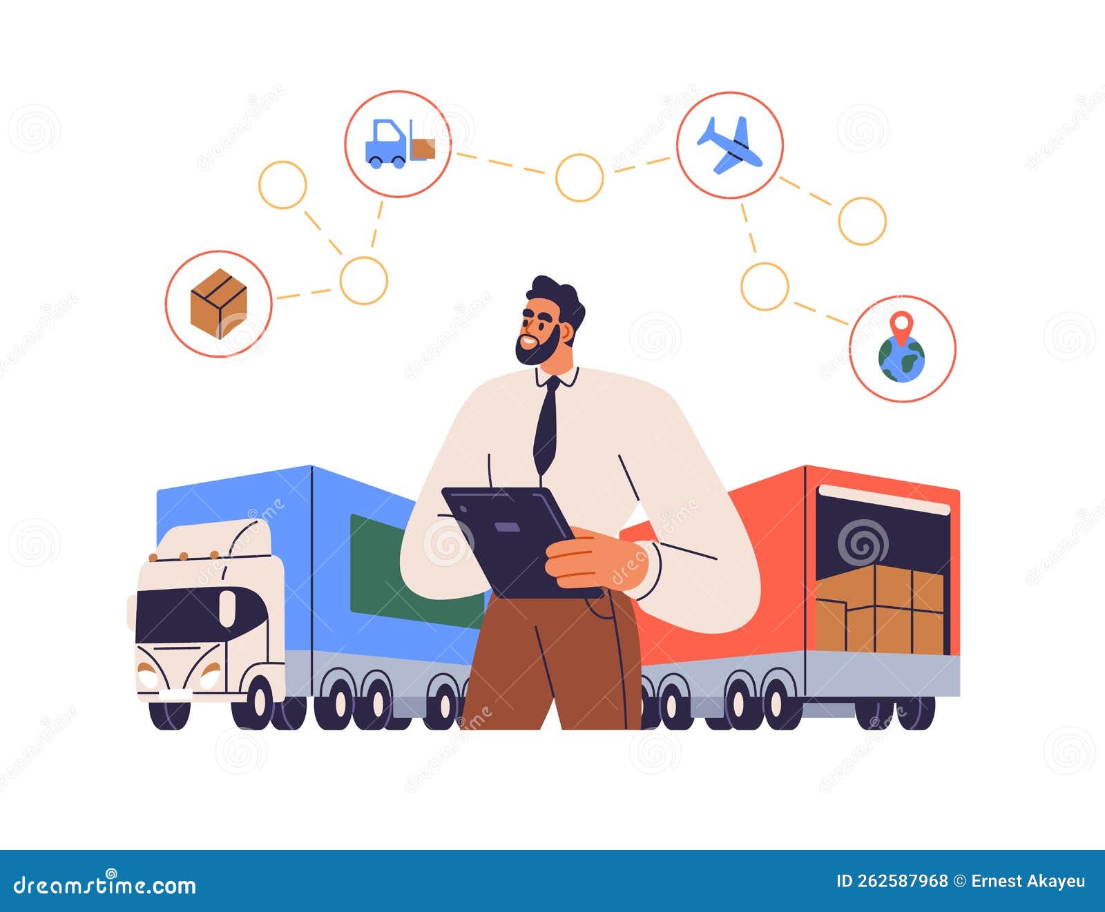 Logistics Process Icons For Supply Chain Diagram Royalty-Free Stock ...