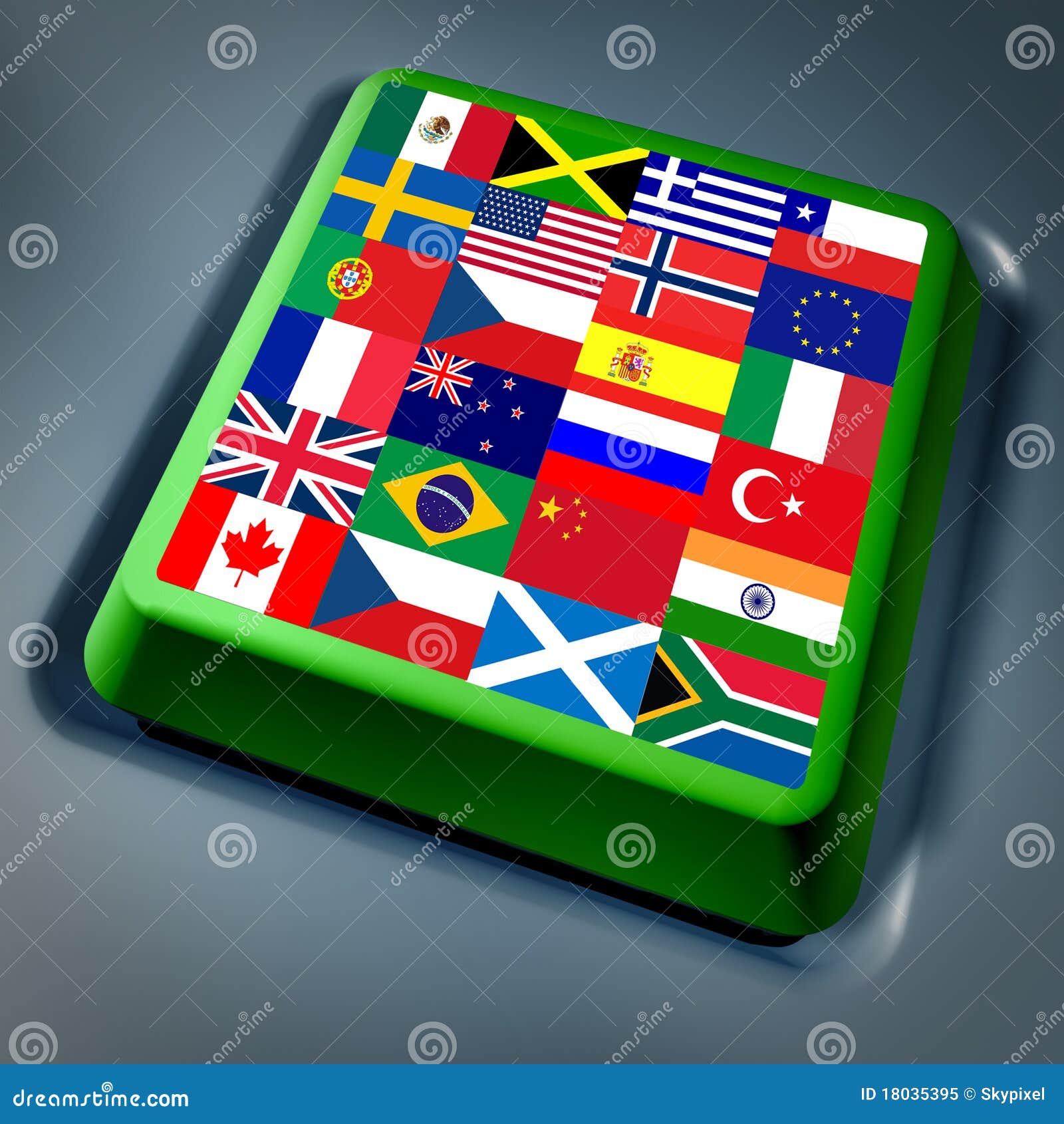 International Global Flags Computer Key Stock Illustration ...