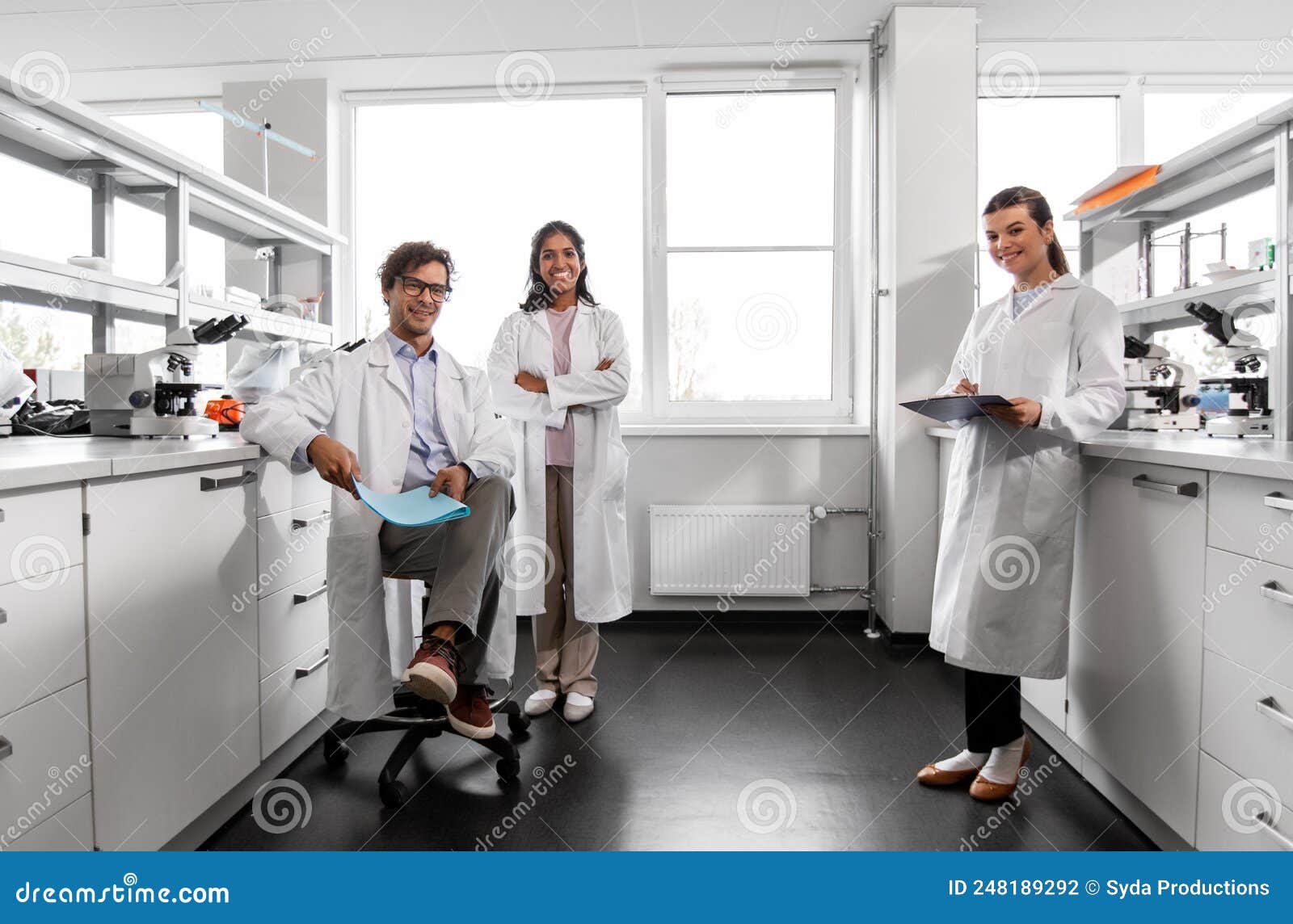 International Group of Scientists in Laboratory Stock Photo - Image of ...