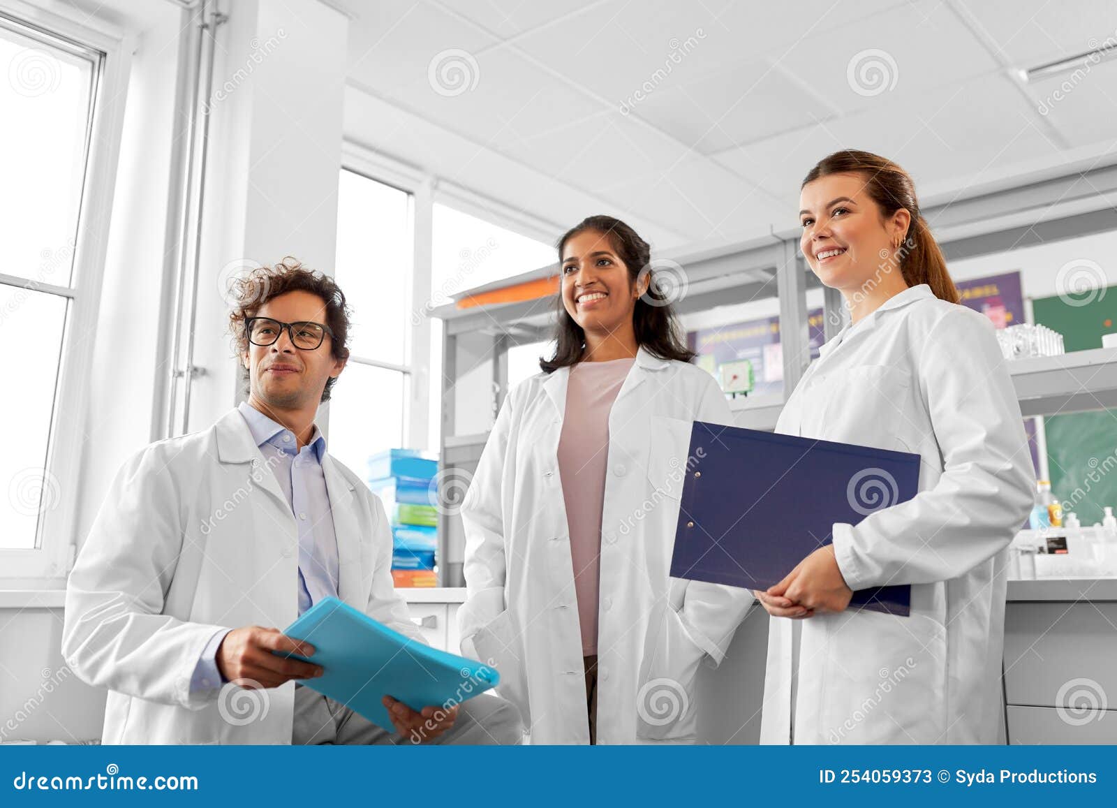 International Group of Scientists in Laboratory Stock Image - Image of ...
