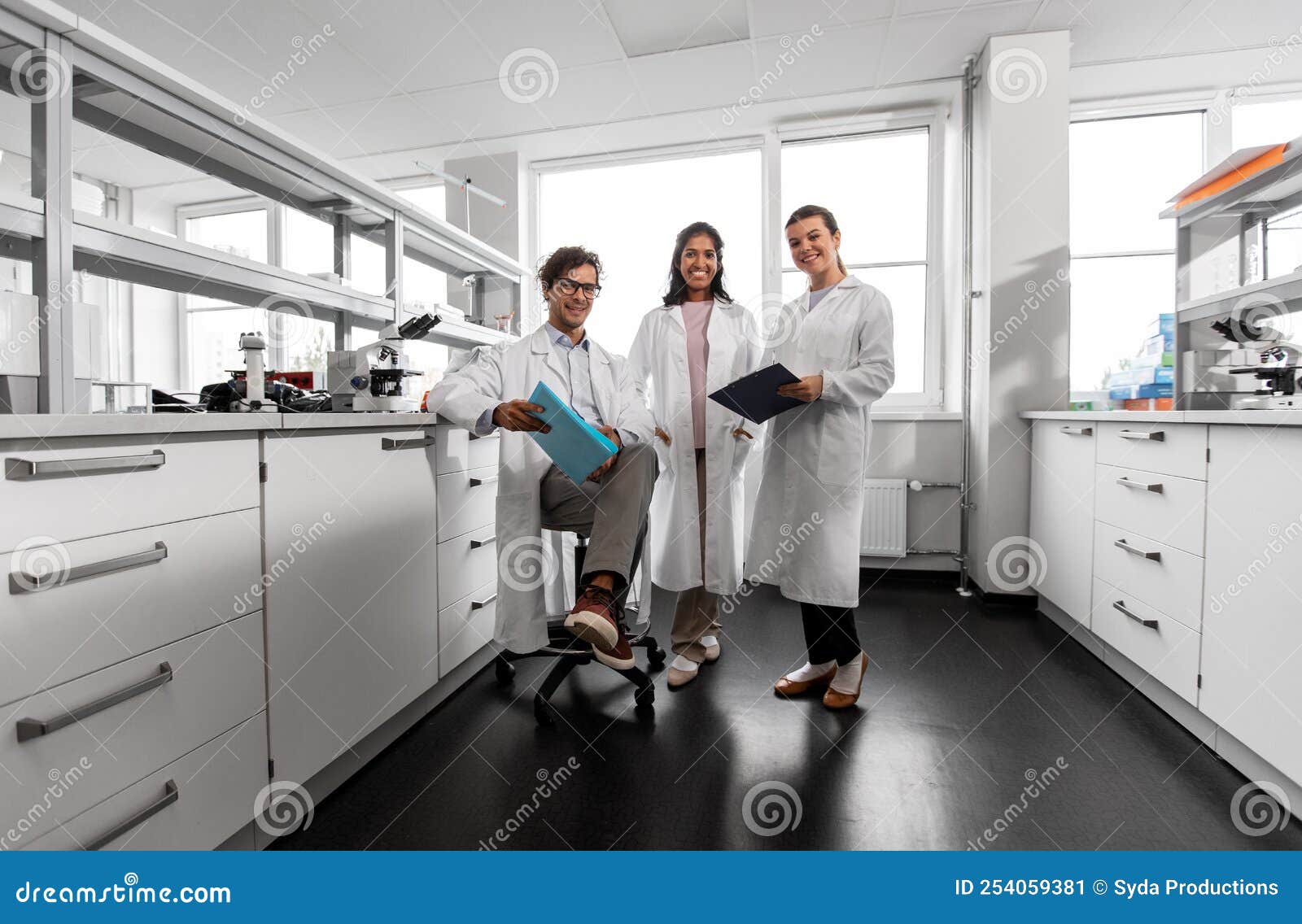 International Group of Scientists in Laboratory Stock Image - Image of ...