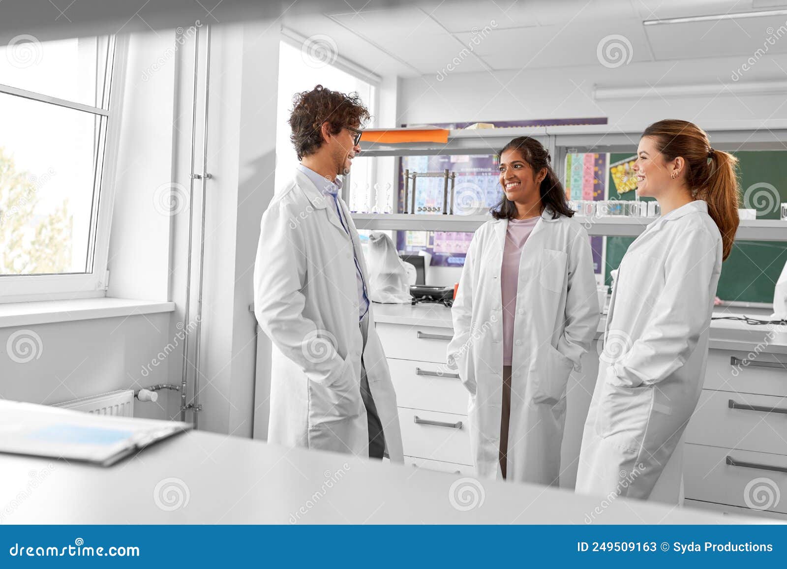 International Group of Scientists in Laboratory Stock Image - Image of ...