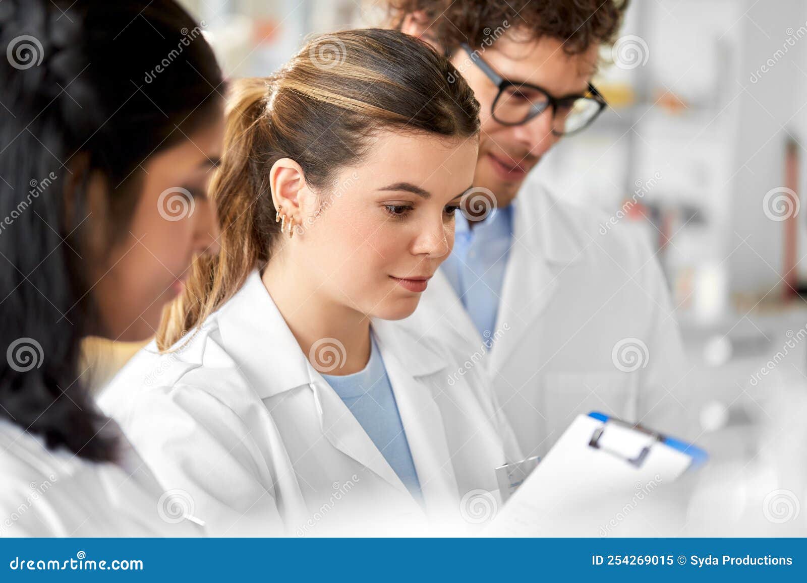 International Group of Scientists in Laboratory Stock Image - Image of ...