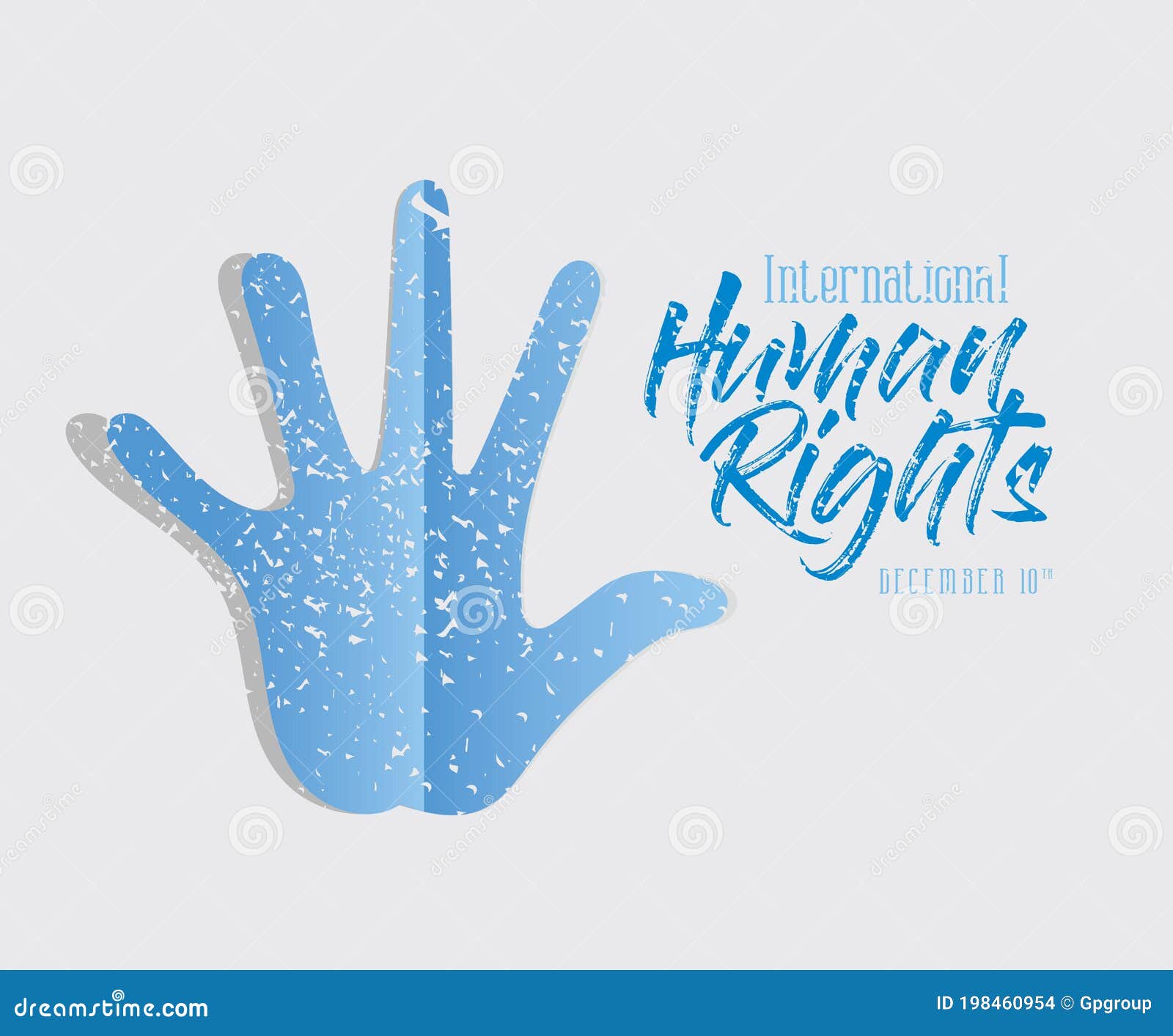 International Human Rights and Blue Hand Print Vector Design Stock ...