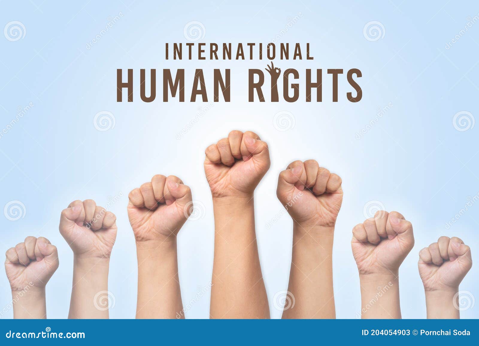 International Human Rights Day Concept, Raise Hand Up Stock Image ...