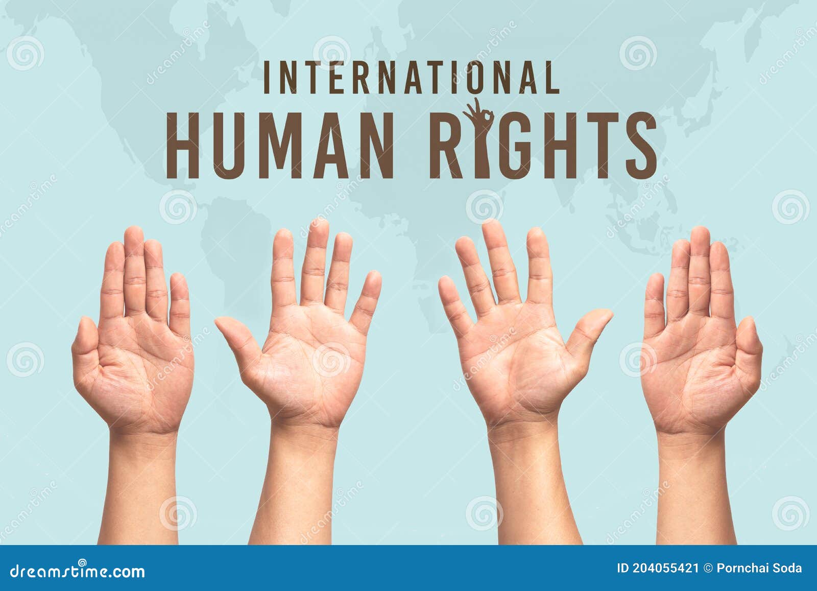 International Human Rights Day Concept, Raise Hand Up Stock Image ...