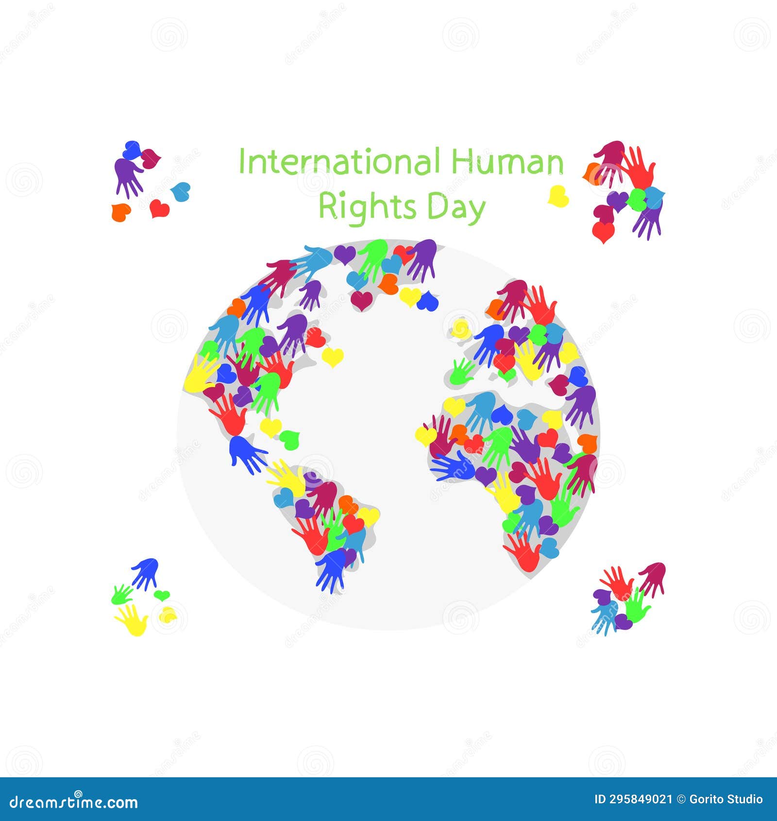 International Human Rights Day 10 December Vector Illustration Stock