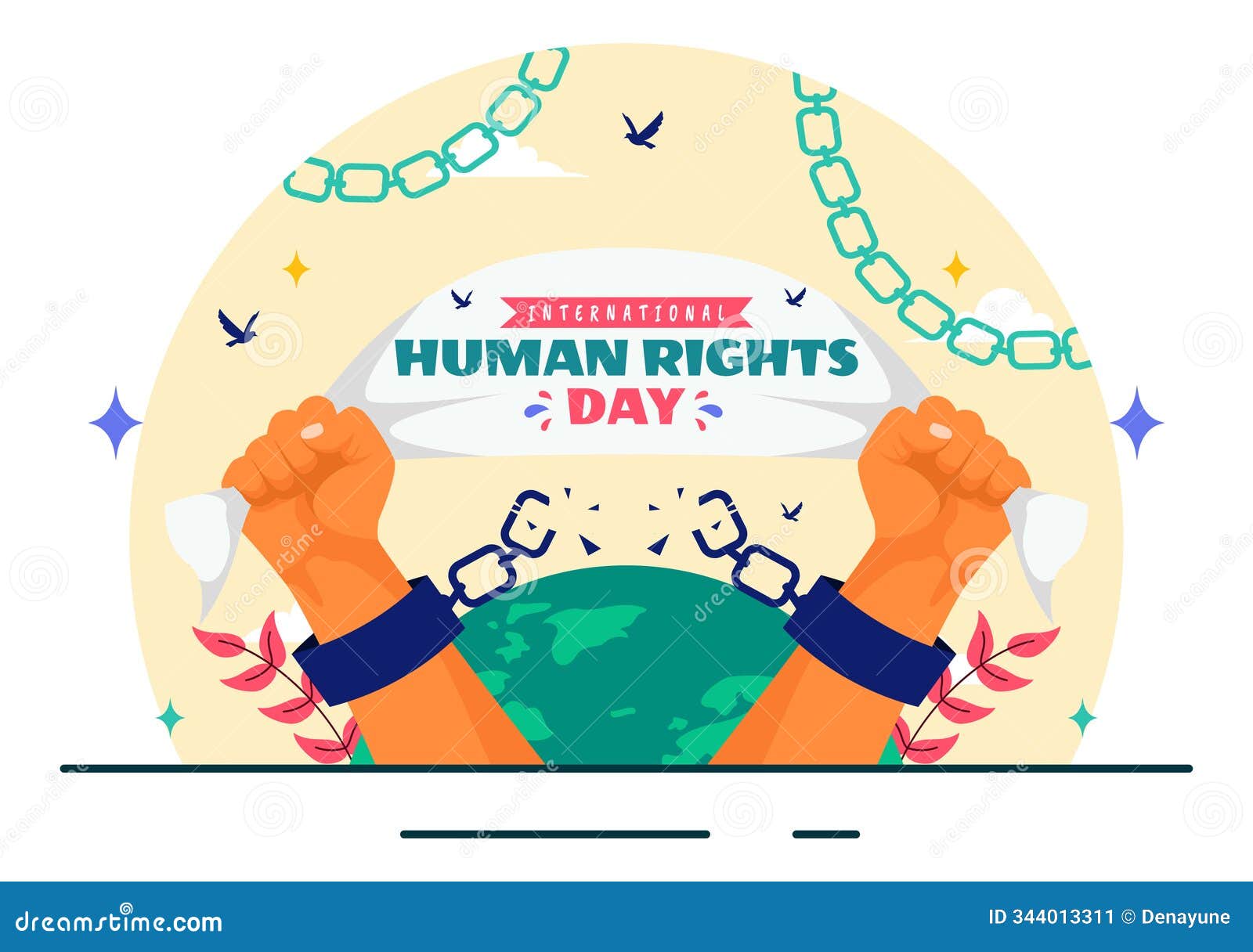 International Human Rights Day Vector Illustration on December 10 ...