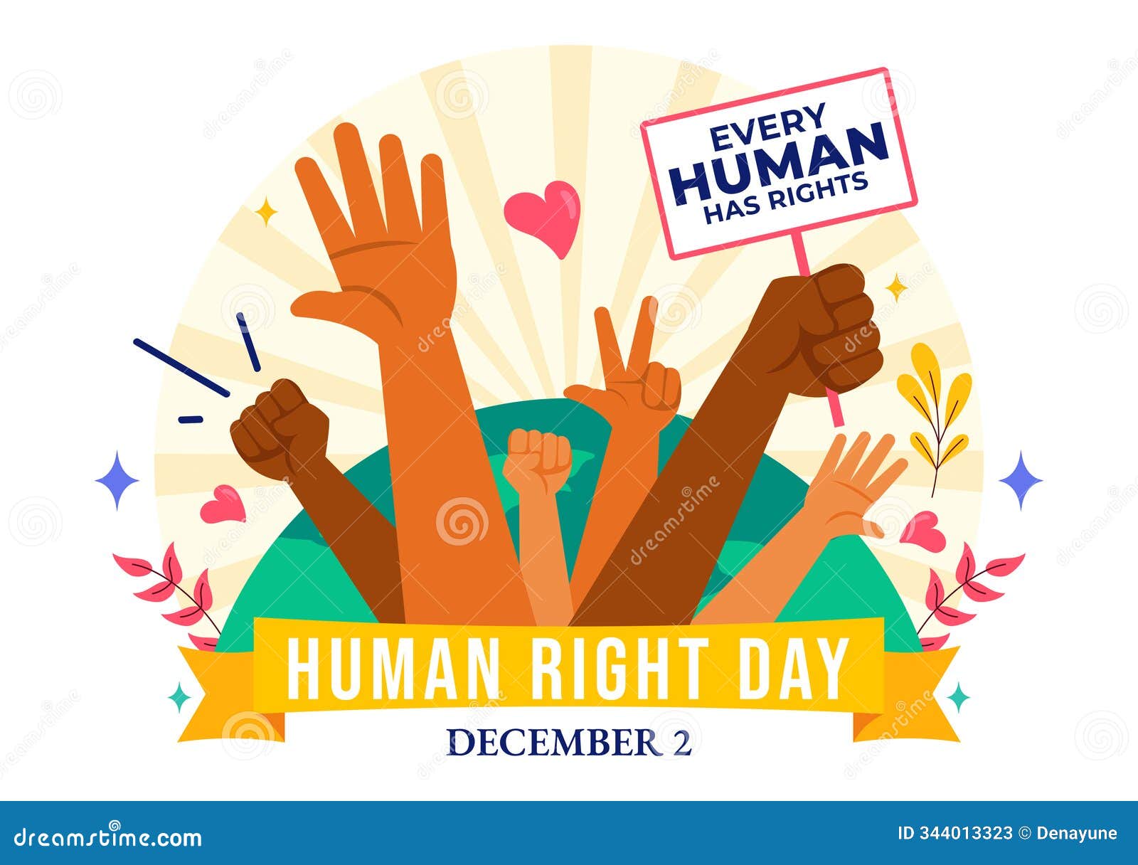 International Human Rights Day Vector Illustration on December 10 ...