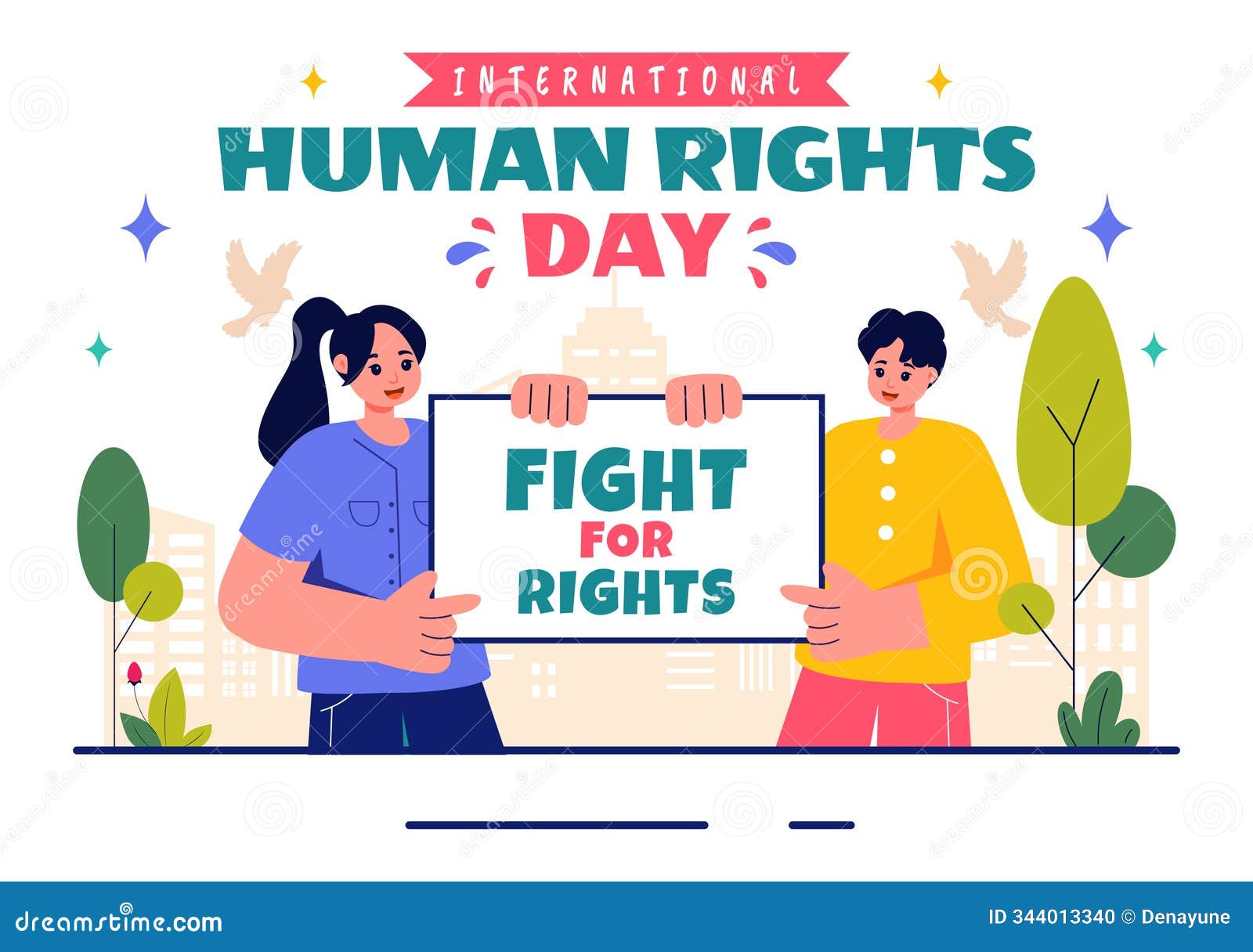 International Human Rights Day Vector Illustration on December 10 ...