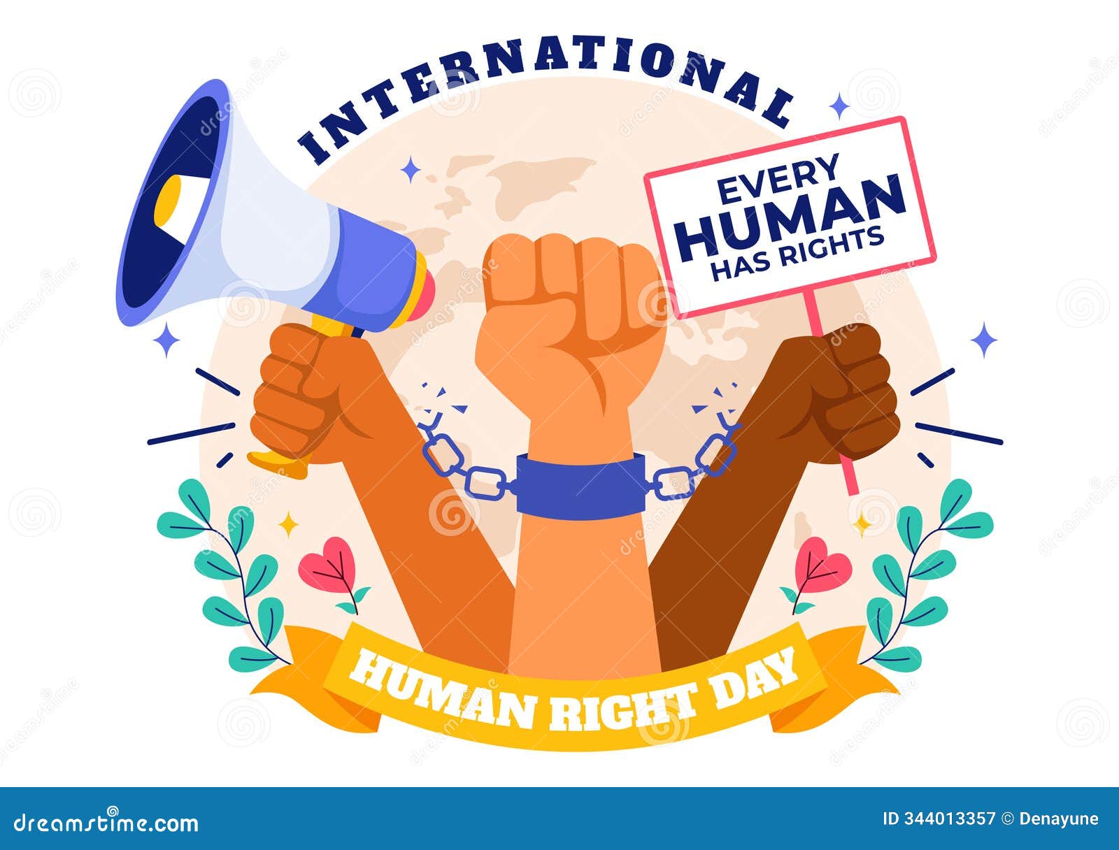 International Human Rights Day Vector Illustration on December 10 ...