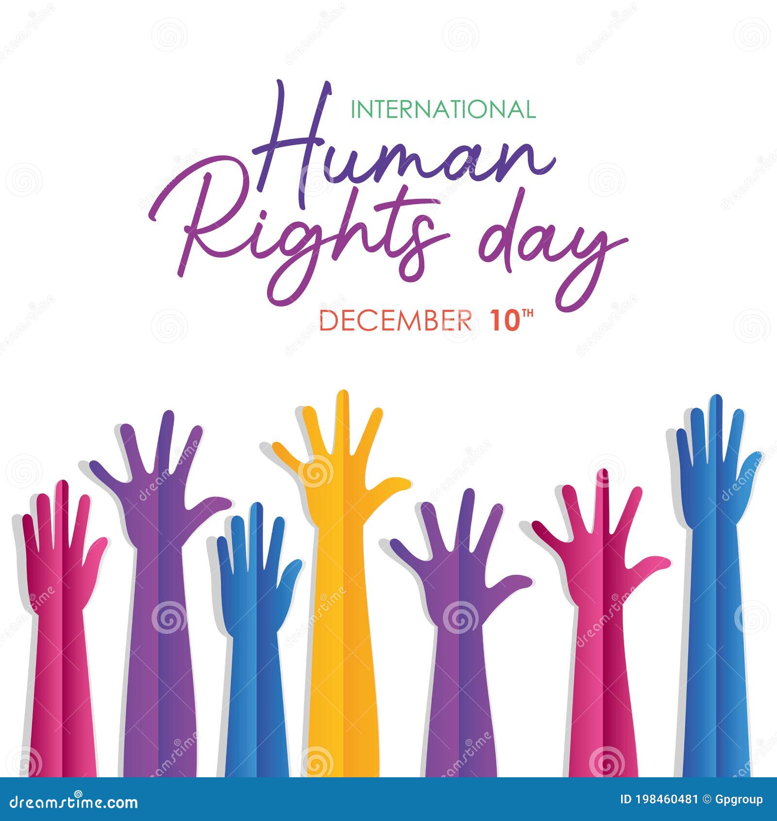 International Human Rights and Hands Up Vector Design Stock Vector ...