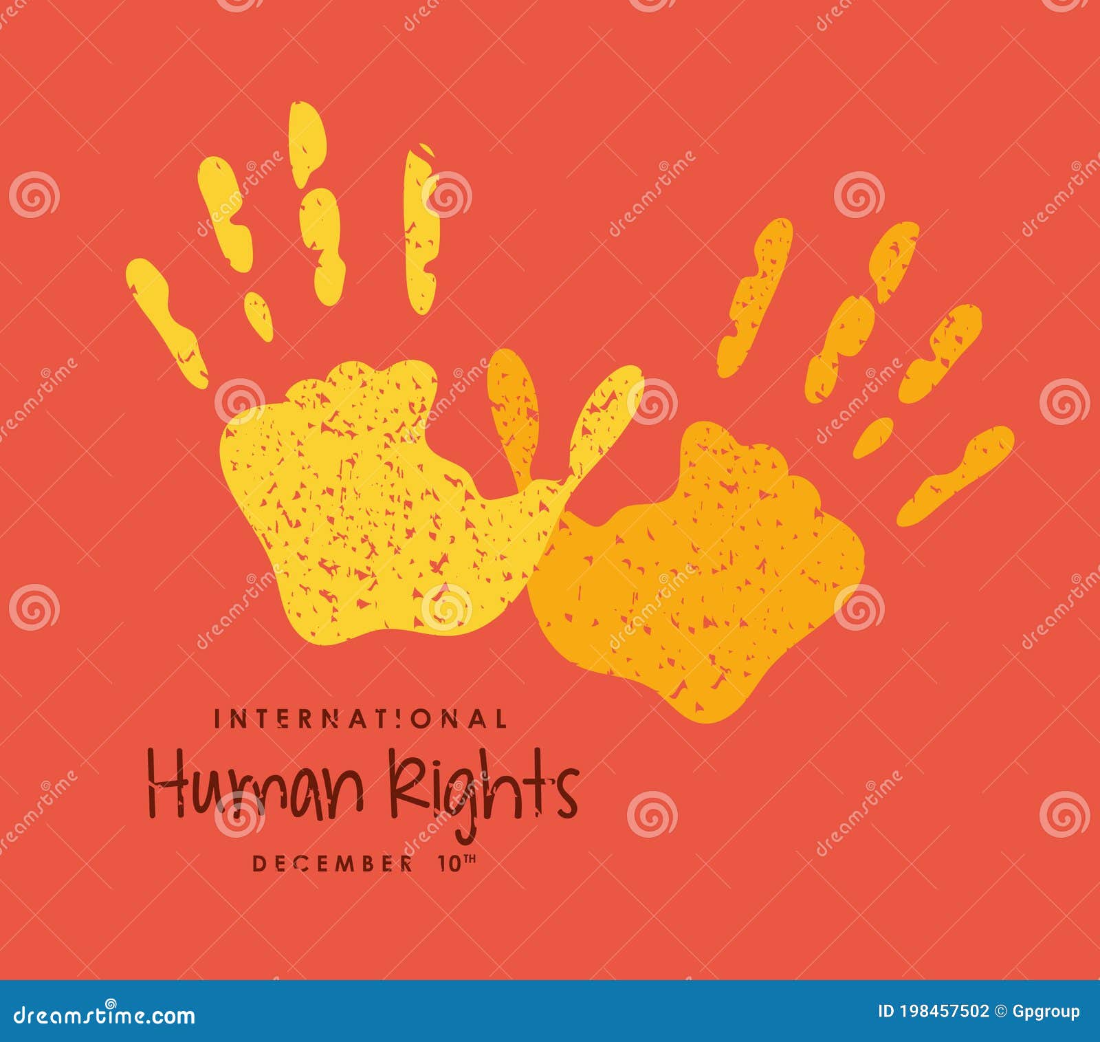International Human Rights Two Hands Prints Vector Design Stock Vector ...