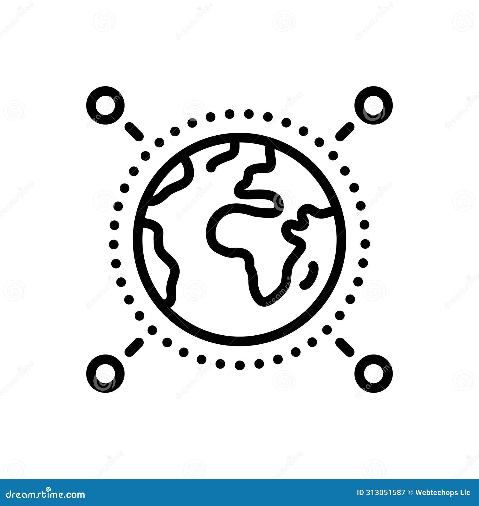 Black Line Icon for International, Language and Worldwide Stock Vector ...