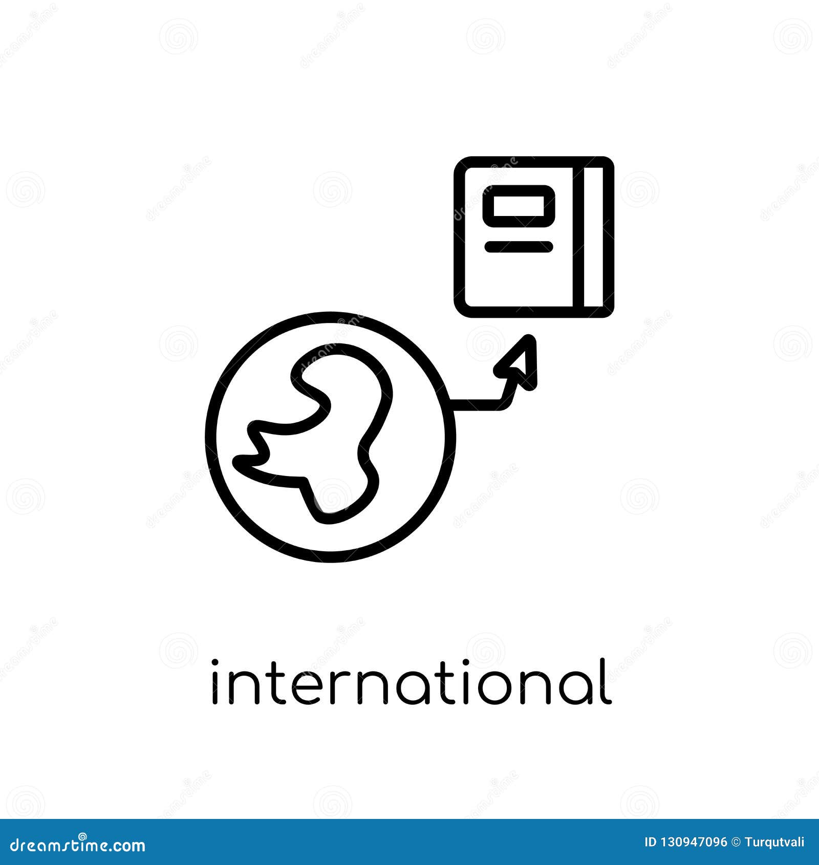 International Icon. Trendy Modern Flat Linear Vector International Icon ...