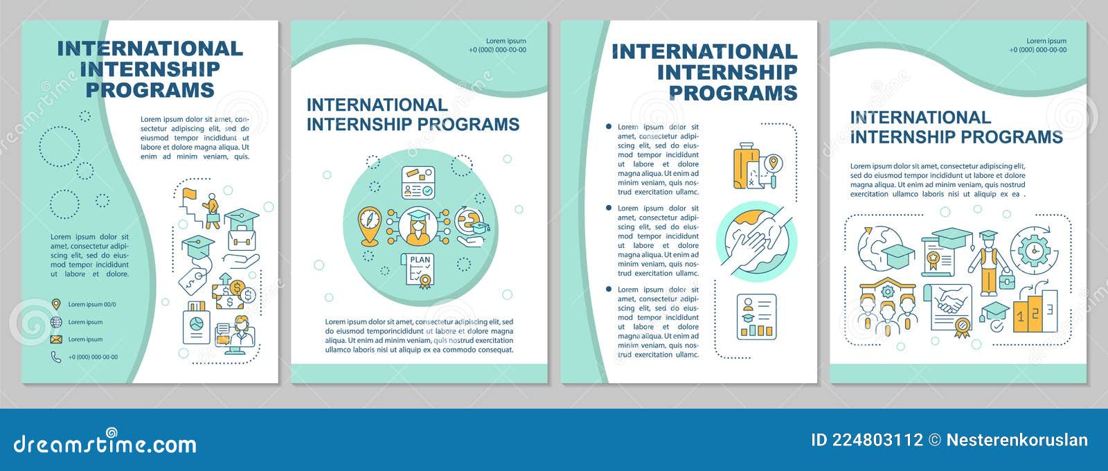 International Internship Programs Brochure Template Stock Vector ...