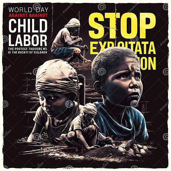 World Day of the Child - Stop Exploitation. Stock Illustration ...