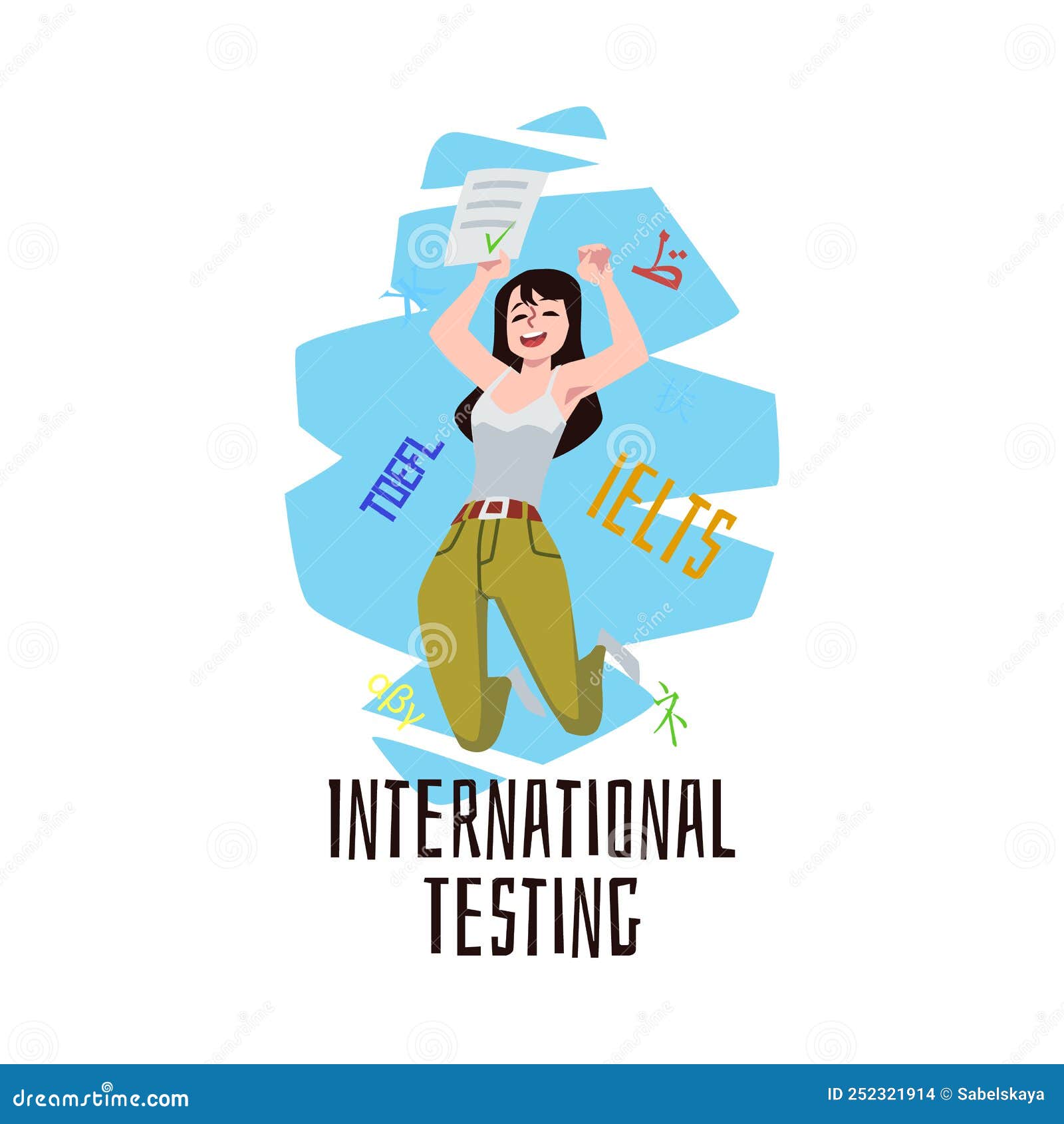 International Language Testing Banner Design, Flat Vector Illustration ...