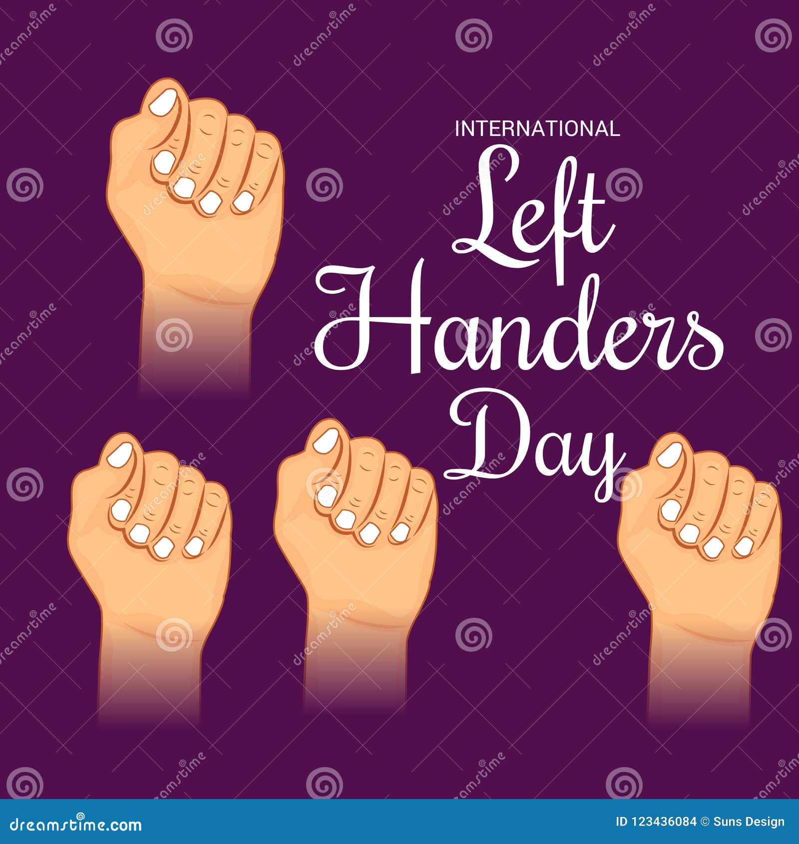 International Left Handers Day. Stock Illustration - Illustration of ...