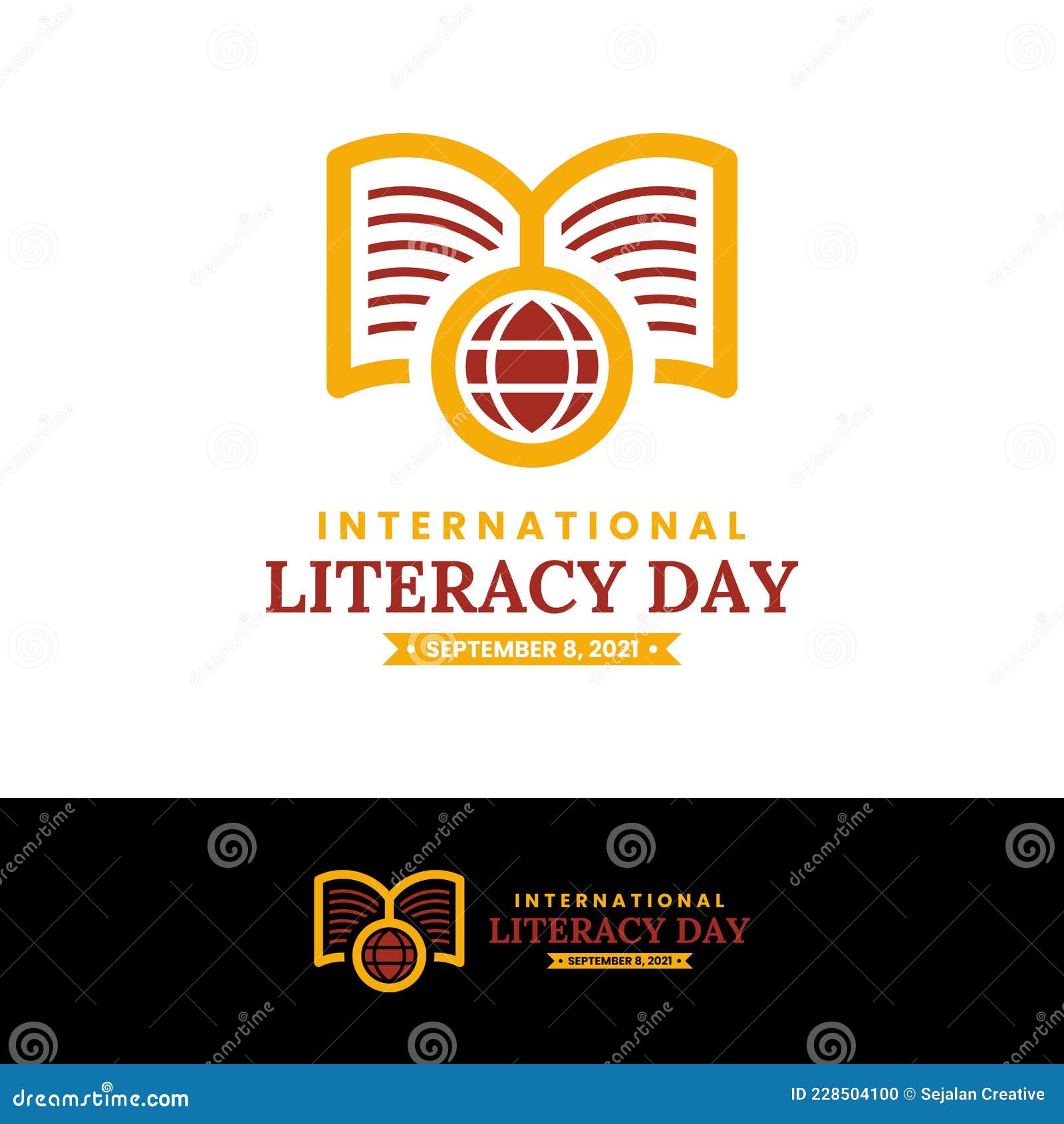 International Literacy Day Logo Design Template Stock Vector ...
