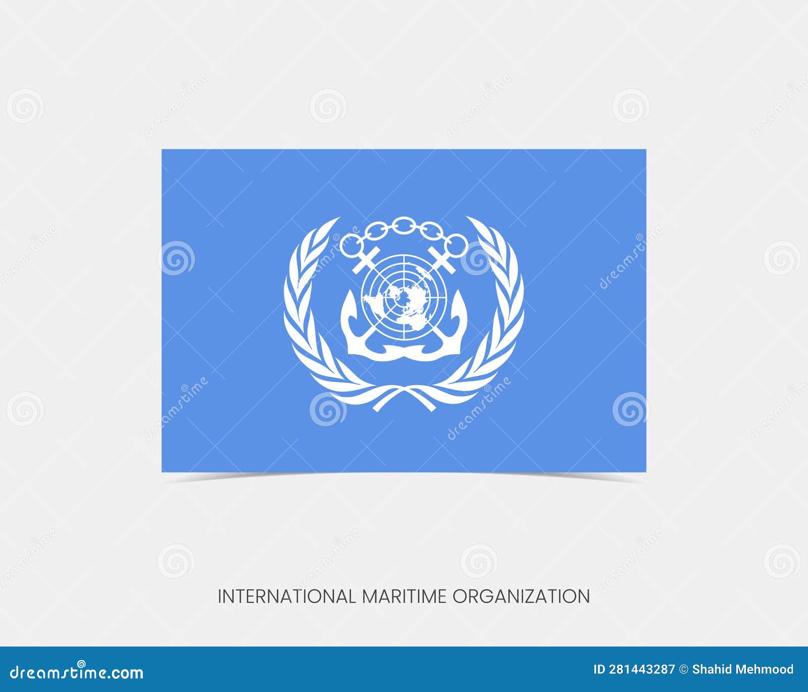 International Maritime Organization Rectangle Flag Icon with Shadow ...