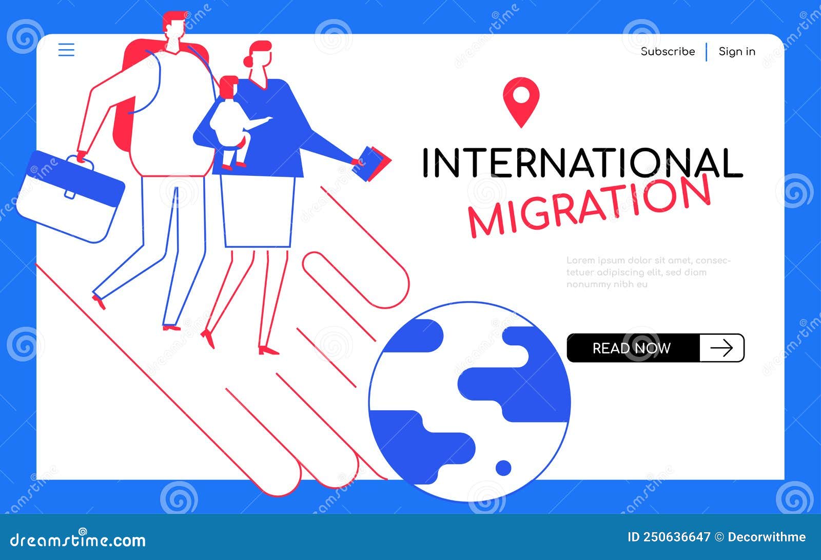International Migration - Modern Flat Design Style Web Banner Stock ...