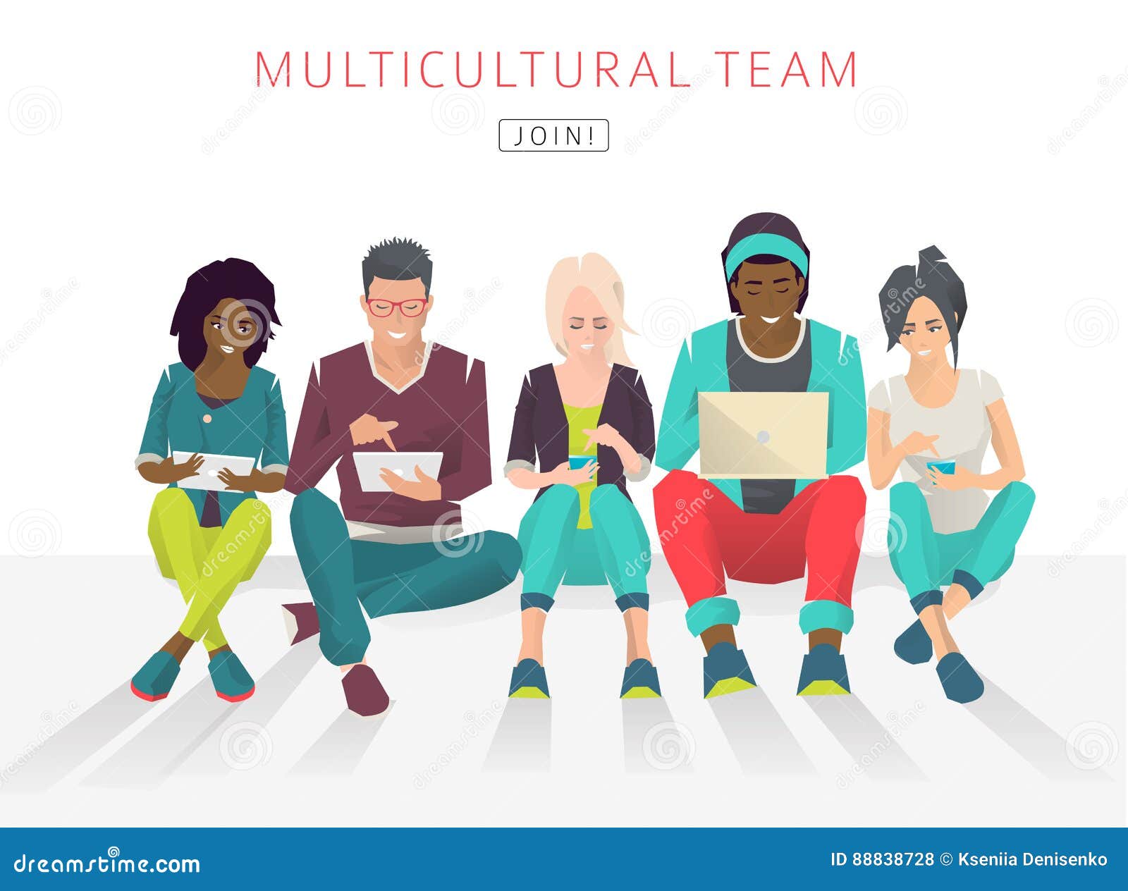 Multicultural Team Flat Vector Illustration. Unity In Diversity ... Multicultural Team Flat Vector Illustration. Unity In Diversity ...