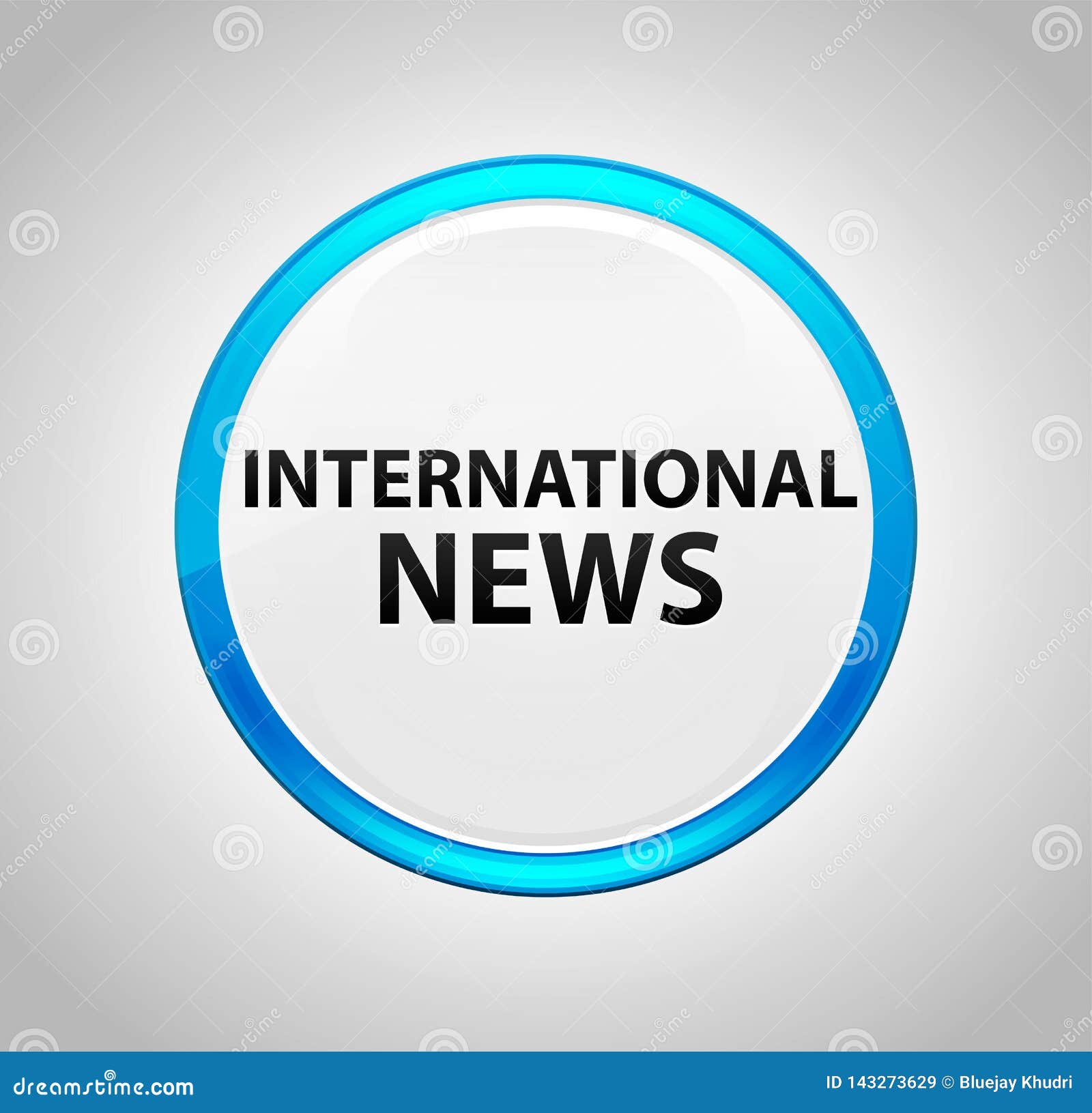 International News Round Blue Push Button Stock Illustration ...