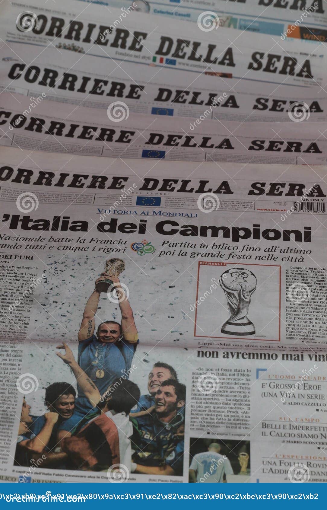 Italian Newspaper Corriere Della Sera Editorial Stock Image - Image of ...